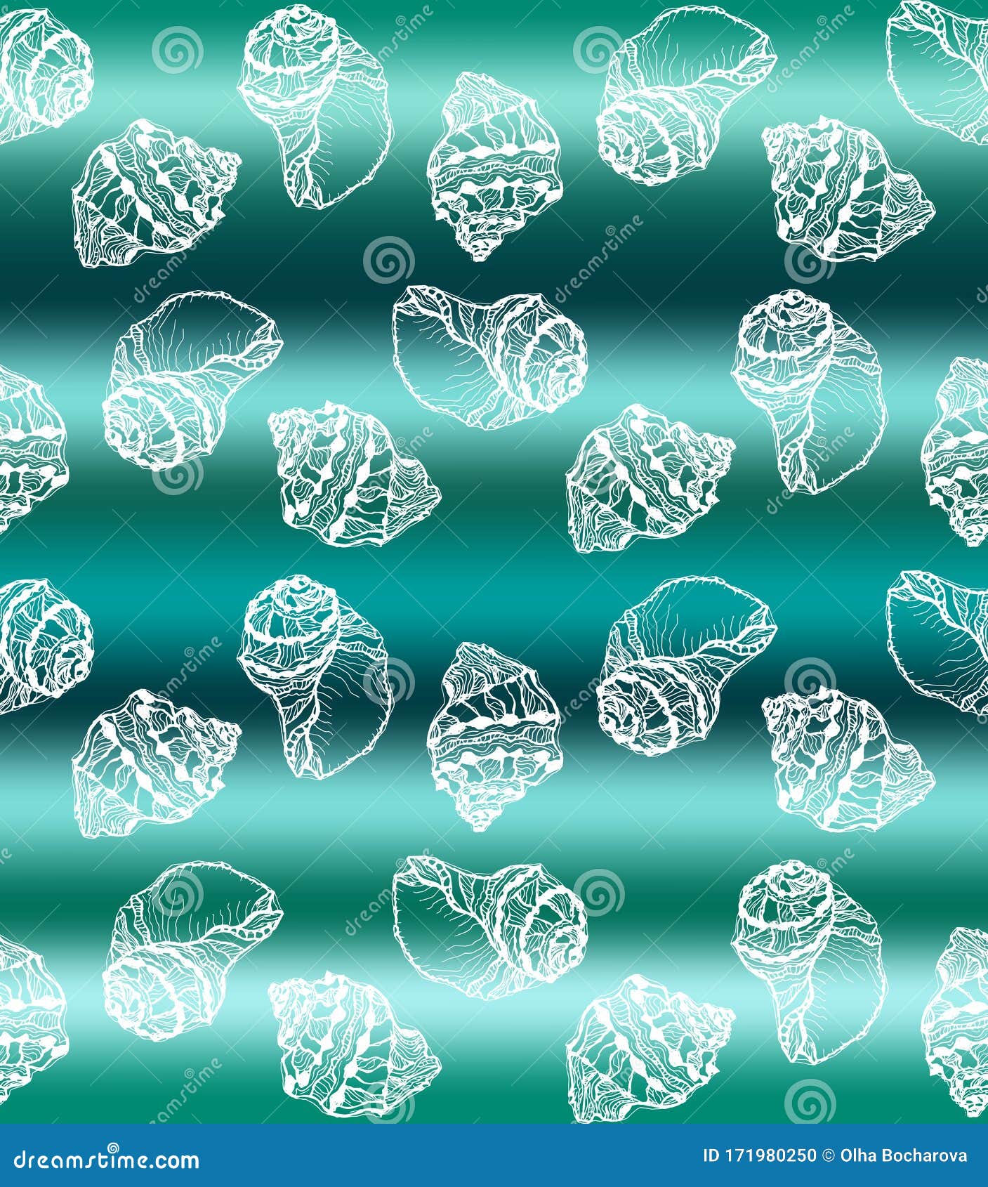 Vector Illustration of Marine Seamless Pattern.White Hand Drawn Sea ...