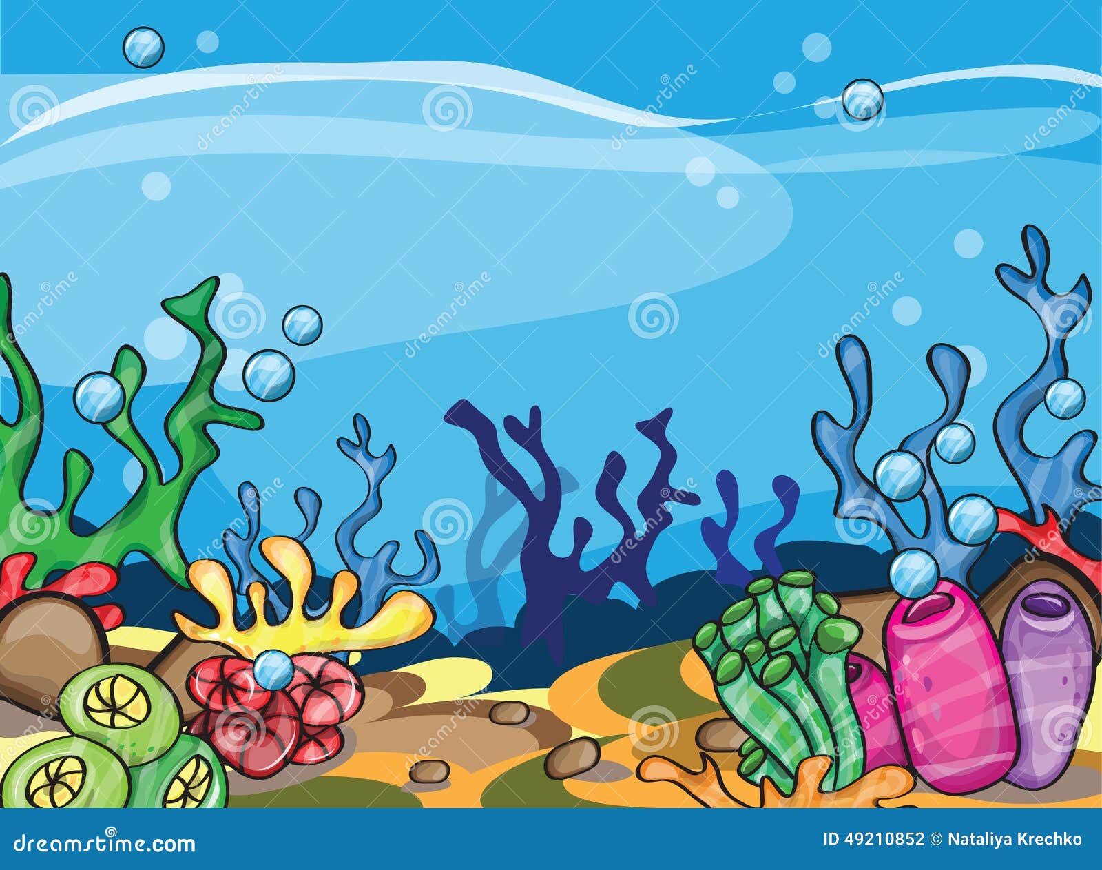 Cartoon Underwater Ocean Scene
