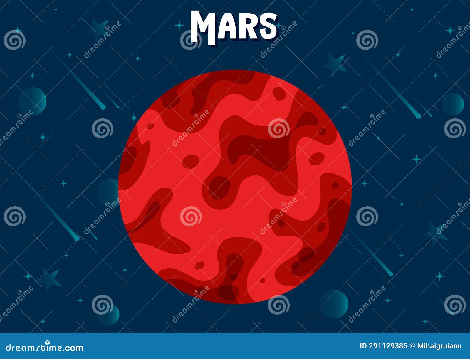 Vector Illustration of Mars Planet Stock Vector - Illustration of solar ...