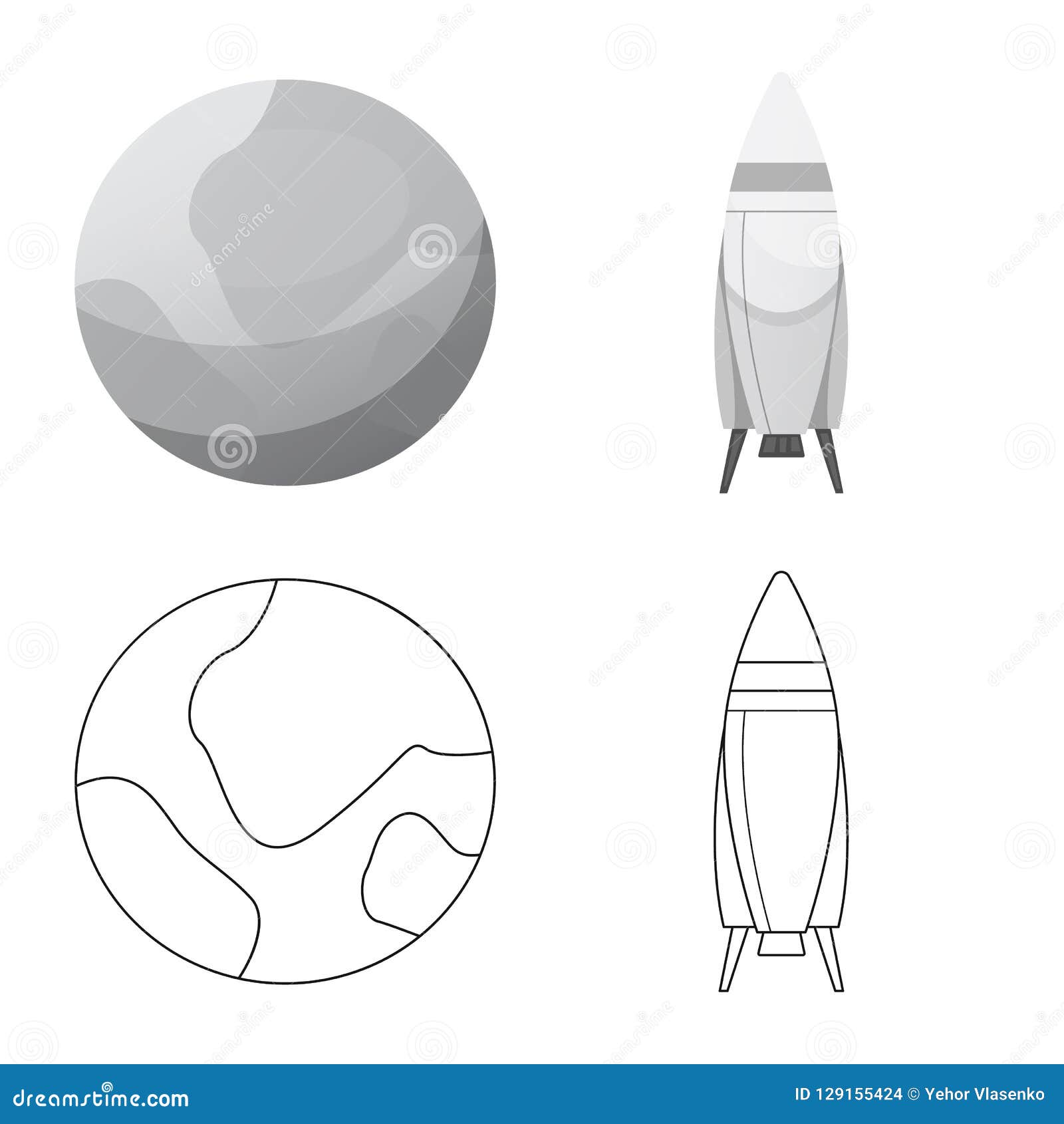 Vector Design of Mars and Space Logo. Collection of Mars and Planet ...