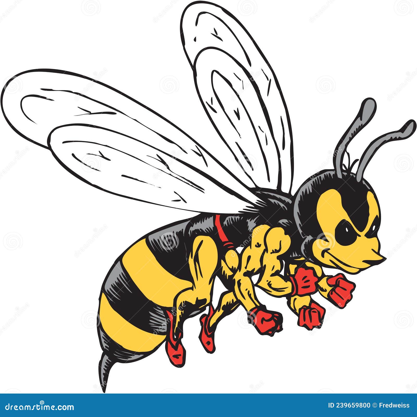 Bee Fighter Vector Illustration Stock Vector - Illustration of sport ...