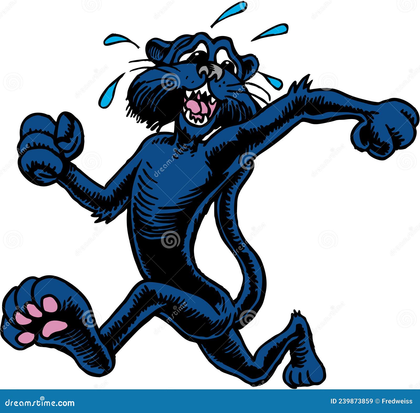 Panther Running Scared Vector Illustration Stock Vector - Illustration ...