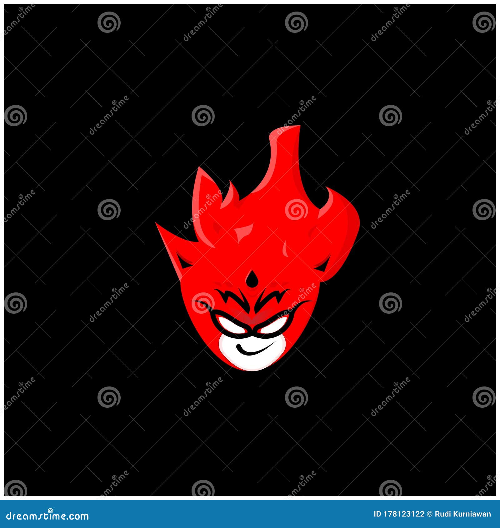 Vector Illustration of a Mask with Fire Shapes. Stock Vector ...