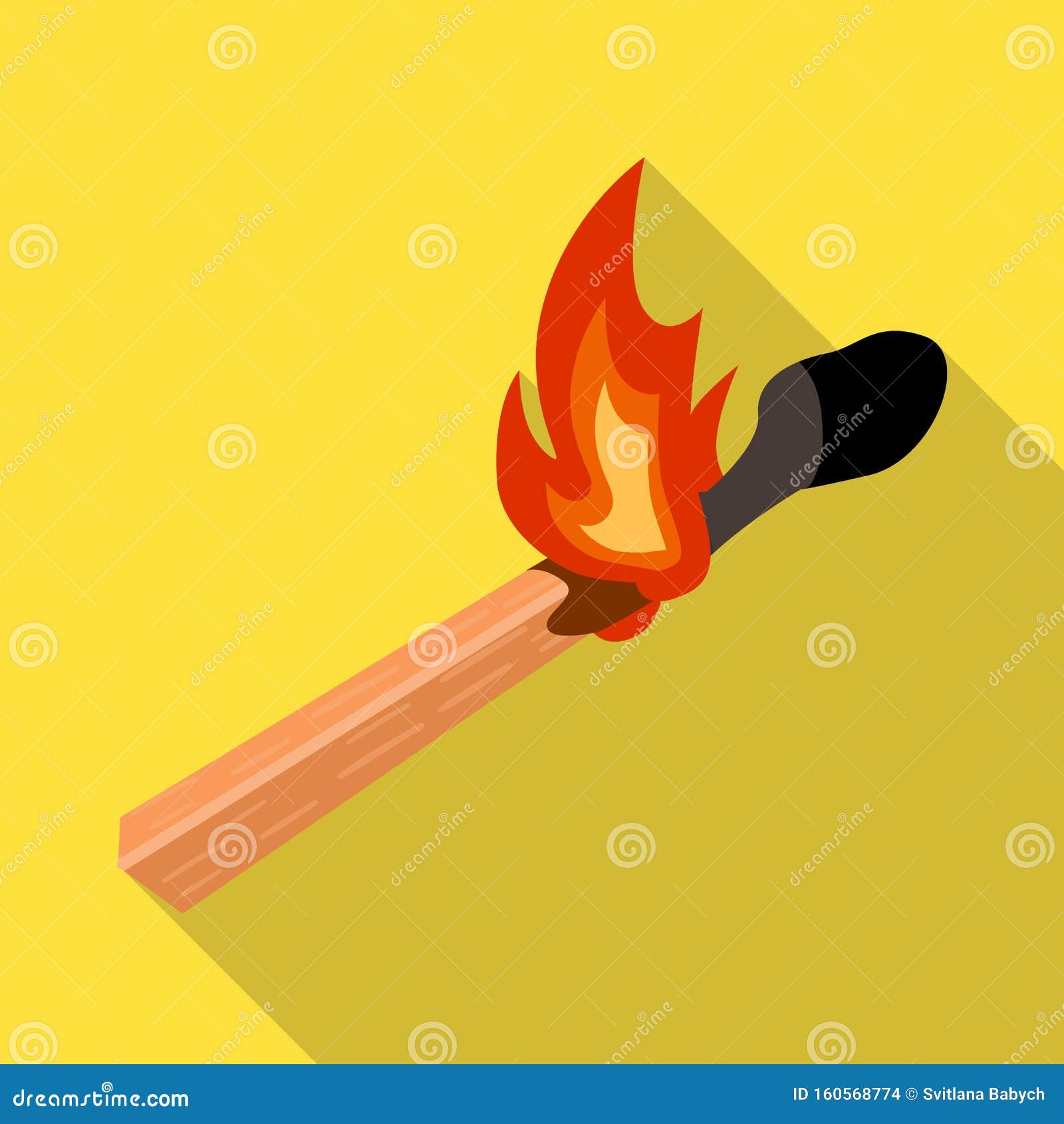 Vector Illustration of Matchstick and Match Symbol. Web Element of ...