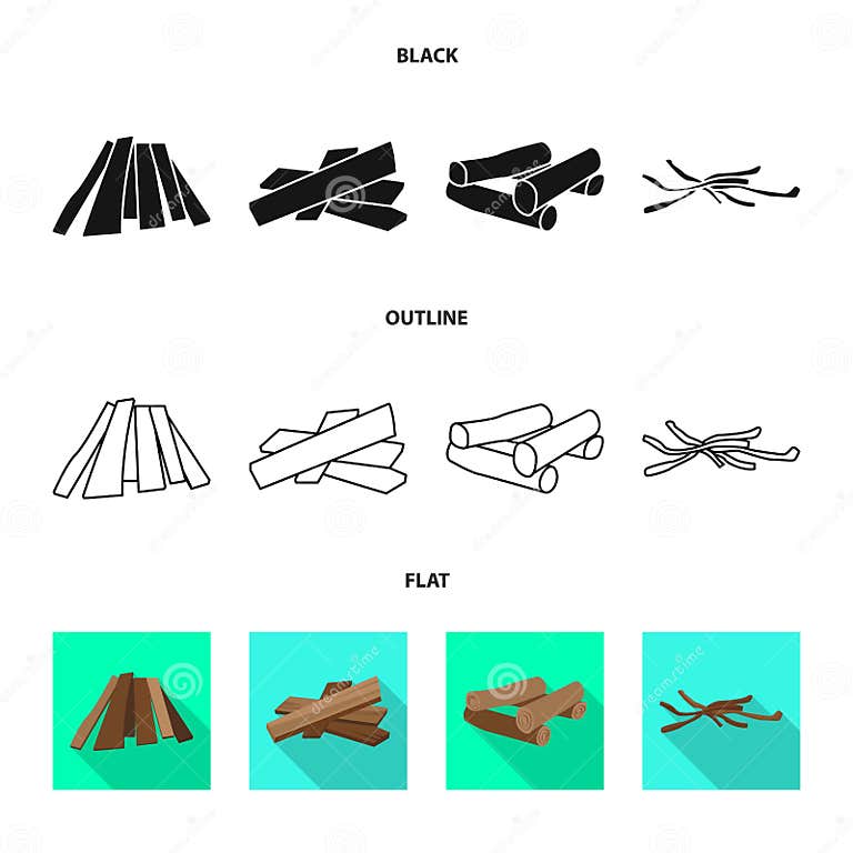 Vector Design Of Material And Logging Logo Set Of Material And