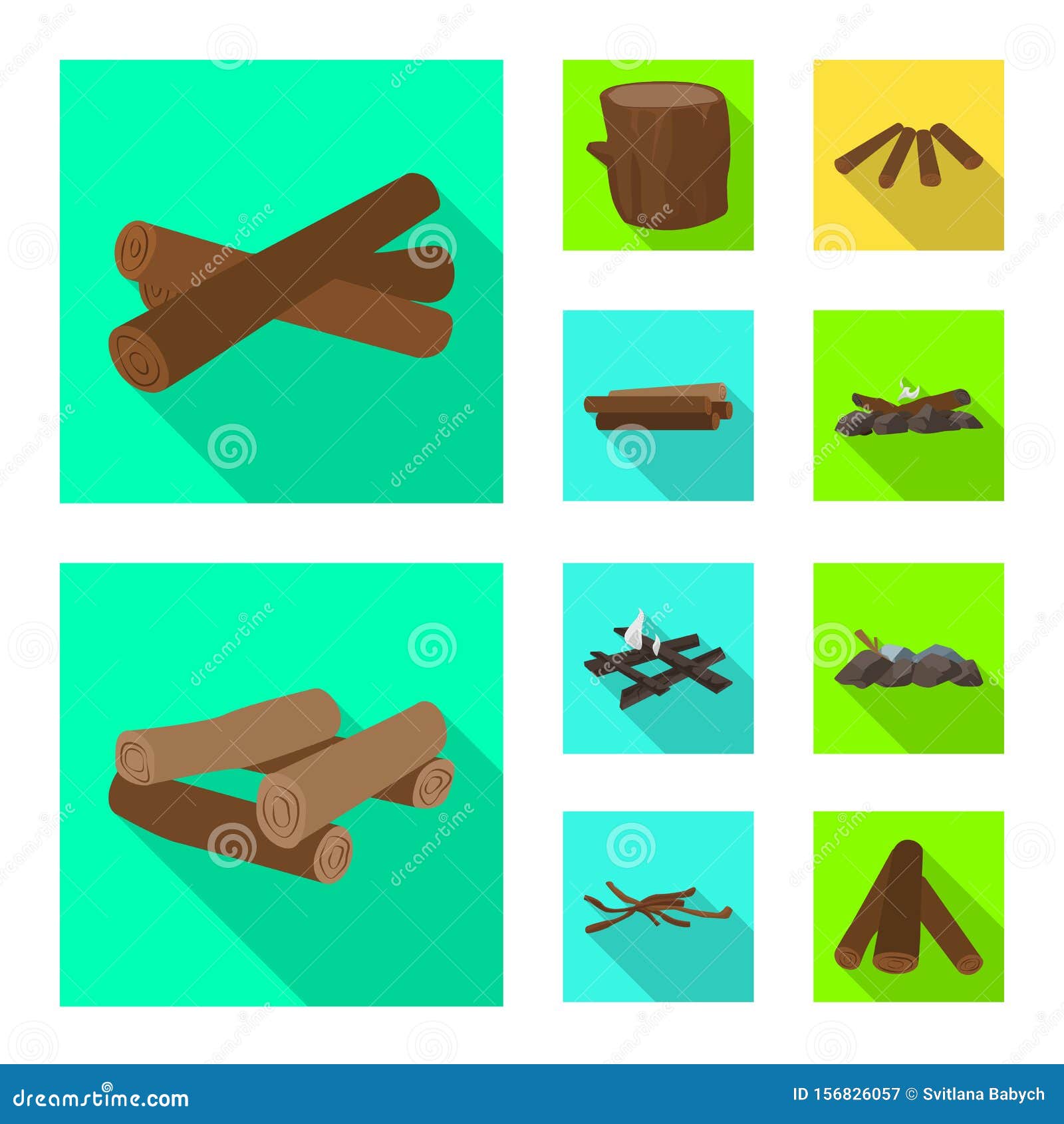 Vector Illustration of Material and Logging Icon. Collection of ...