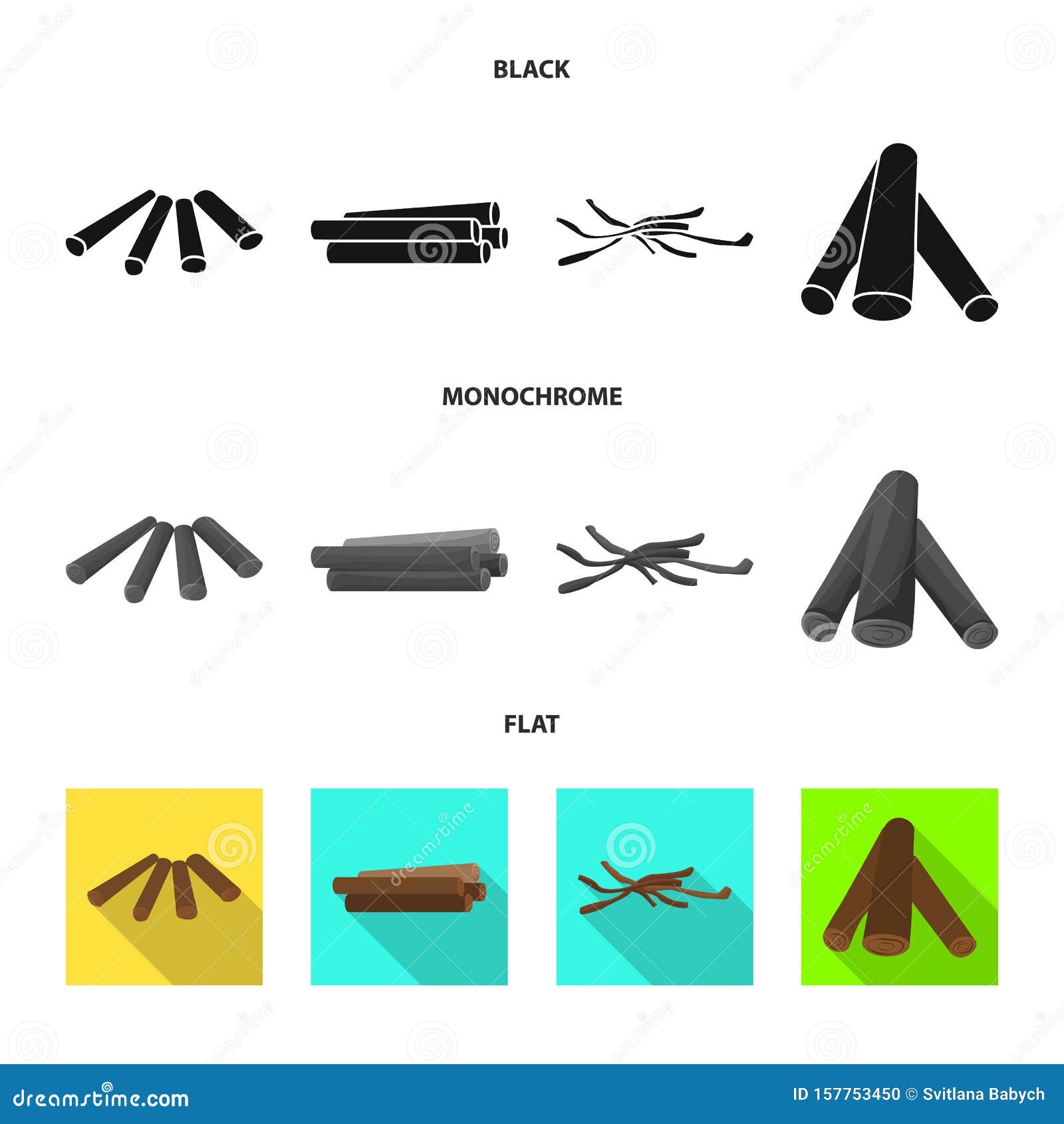 Vector Design Of Material And Logging Symbol Collection Of Material