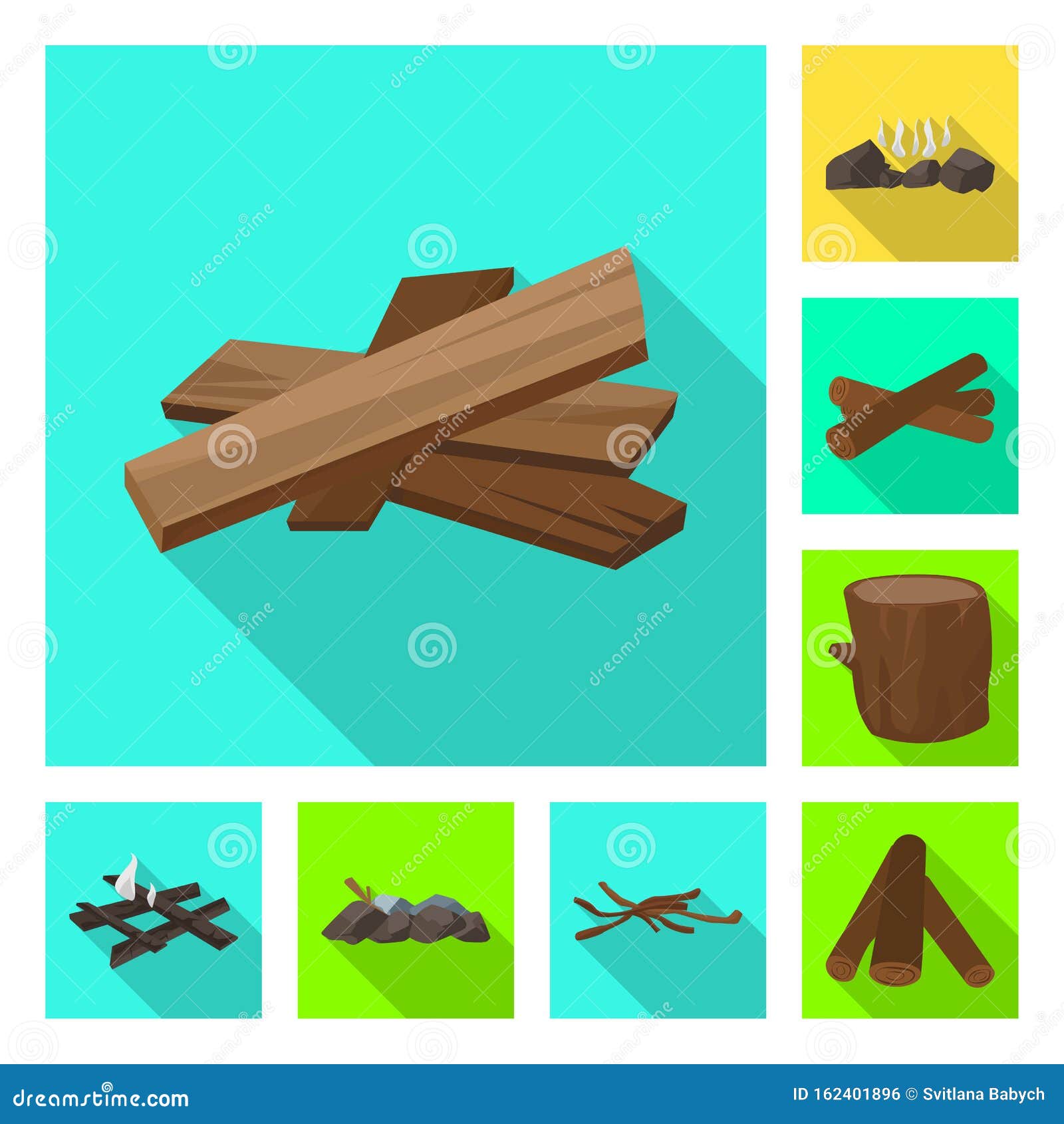 Vector Design of Material and Logging Symbol. Collection of Material ...