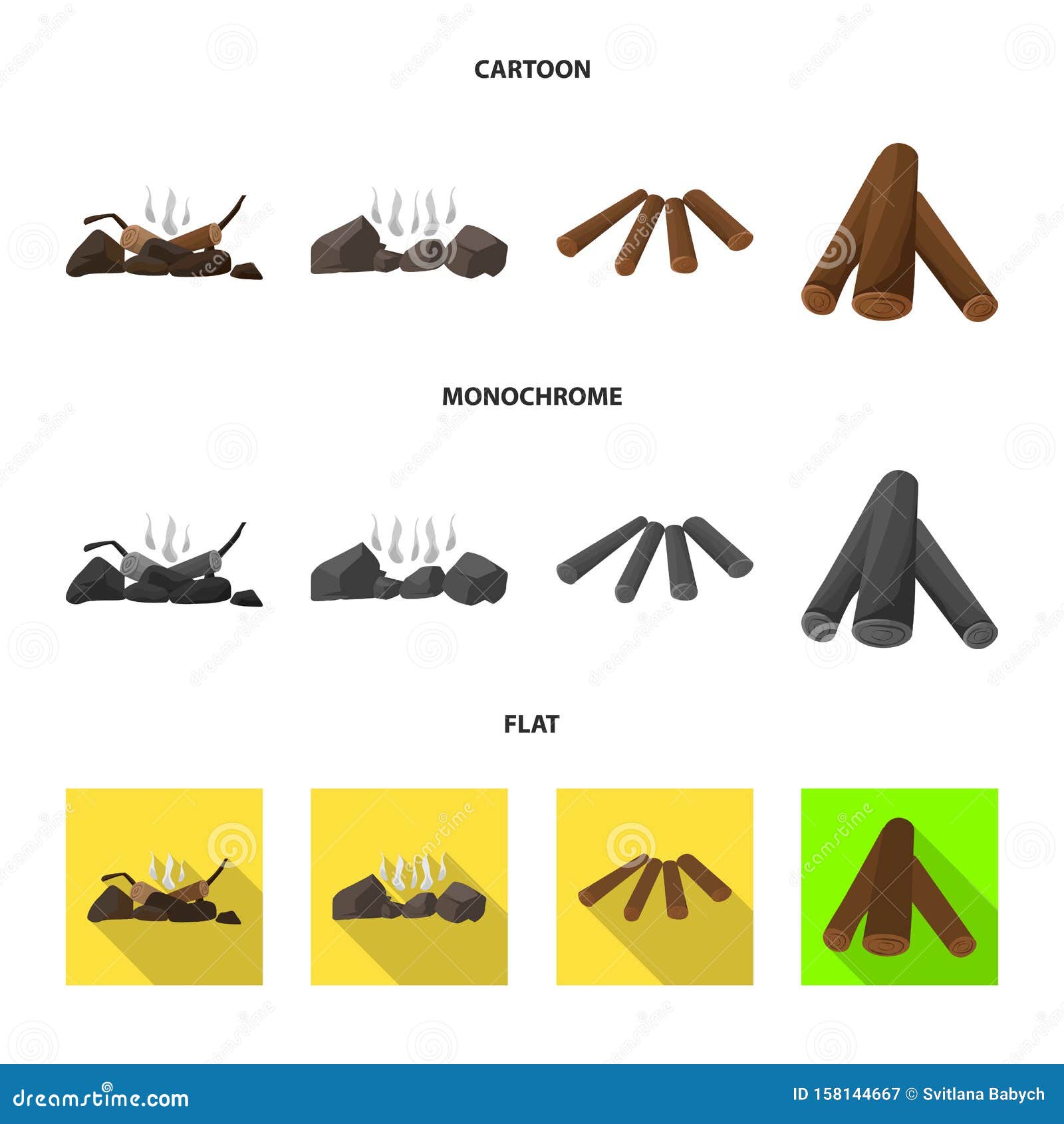 Vector Illustration of Material and Logging Symbol. Set of Material and ...