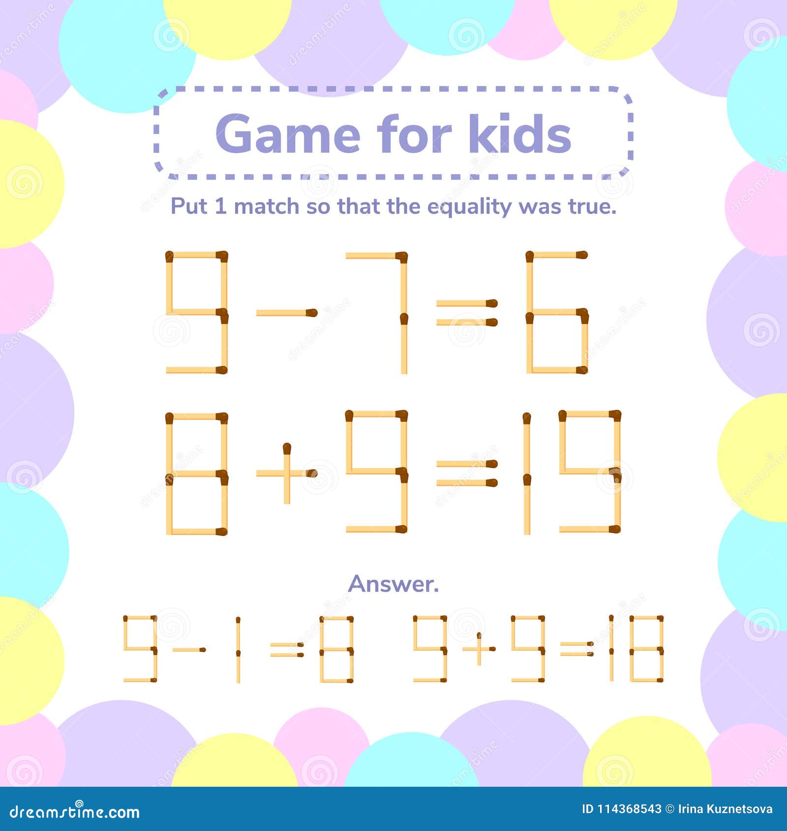 Vector Illustration. Math Game for Kids Stock Vector - Illustration of ...