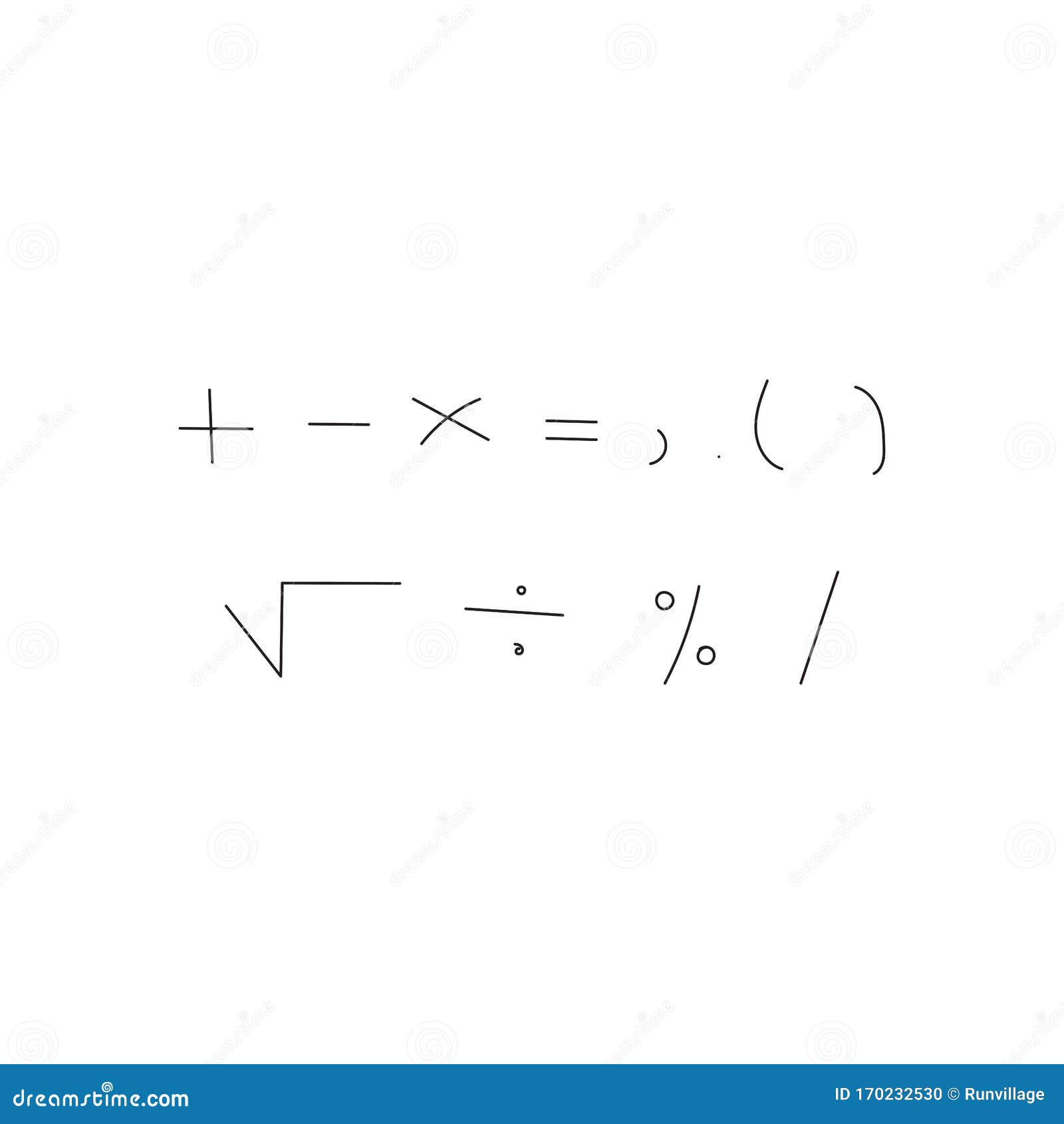 Vector Illustration of Math Symbol Stock Illustration - Illustration of ...