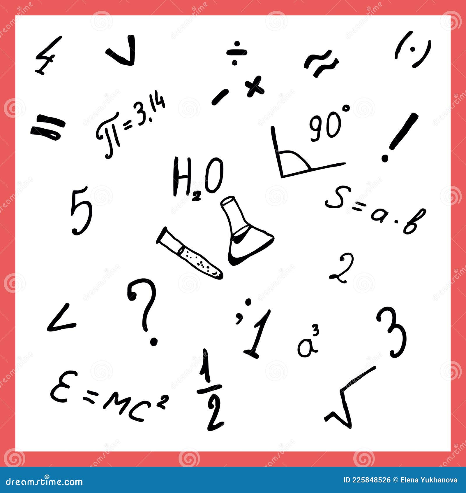 Chemistry. Formulas Of Chemical Elements, Molecules, Instruments ...