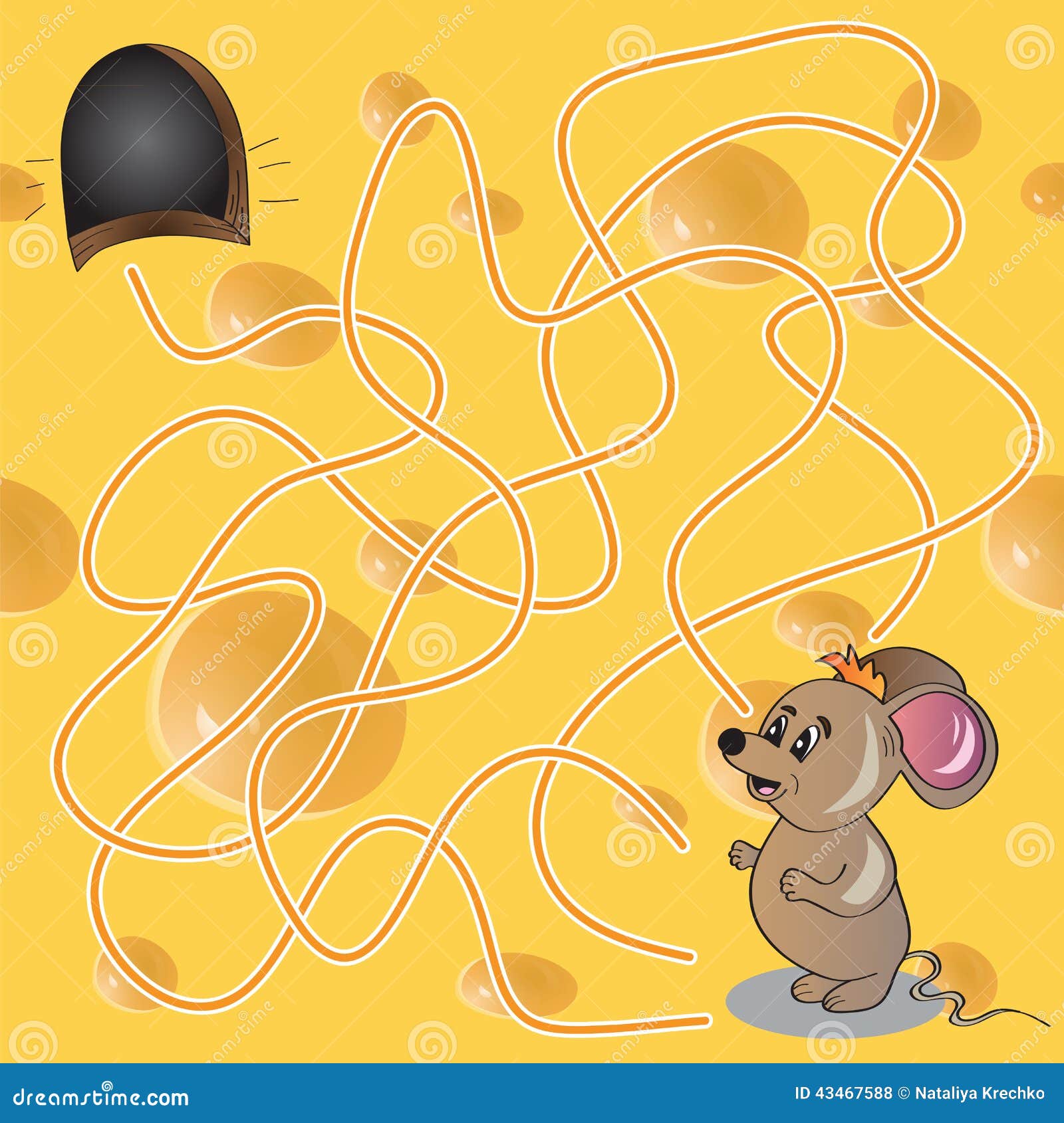 Vector Illustration of Maze or Labyrinth Game Wit Stock Vector ...