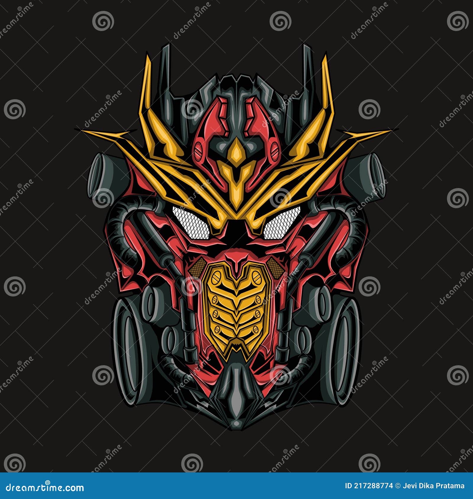 Vector Illustration of a Mecha Robot Stock Vector - Illustration of ...