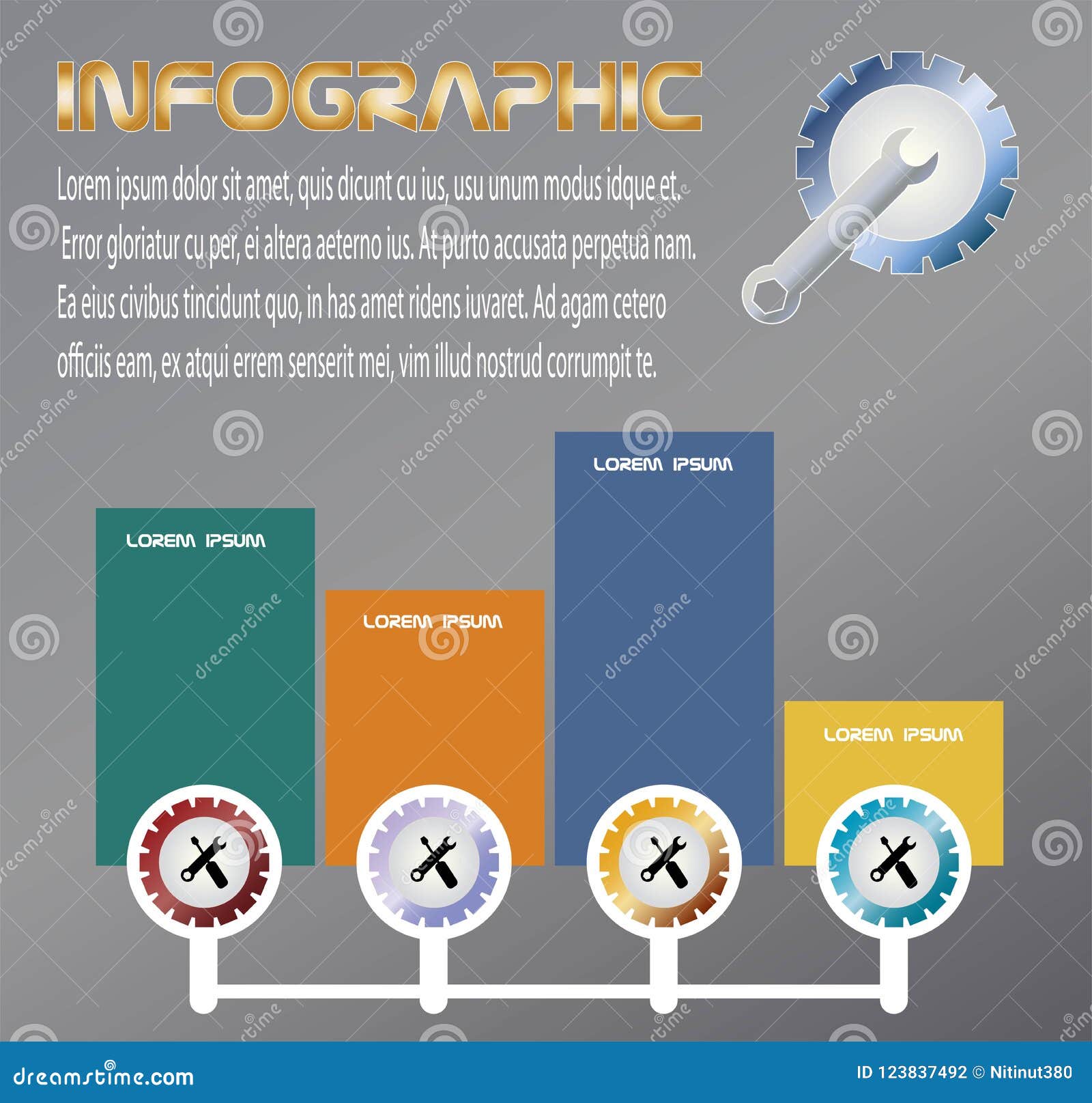 Vector and Illustration Mechanical Engineering Infographic Design Stock ...