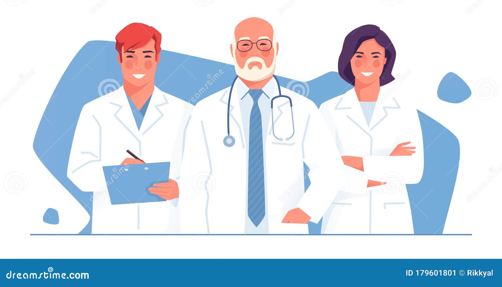 Vector Illustration of a Medical Team, Group of Physicians ...