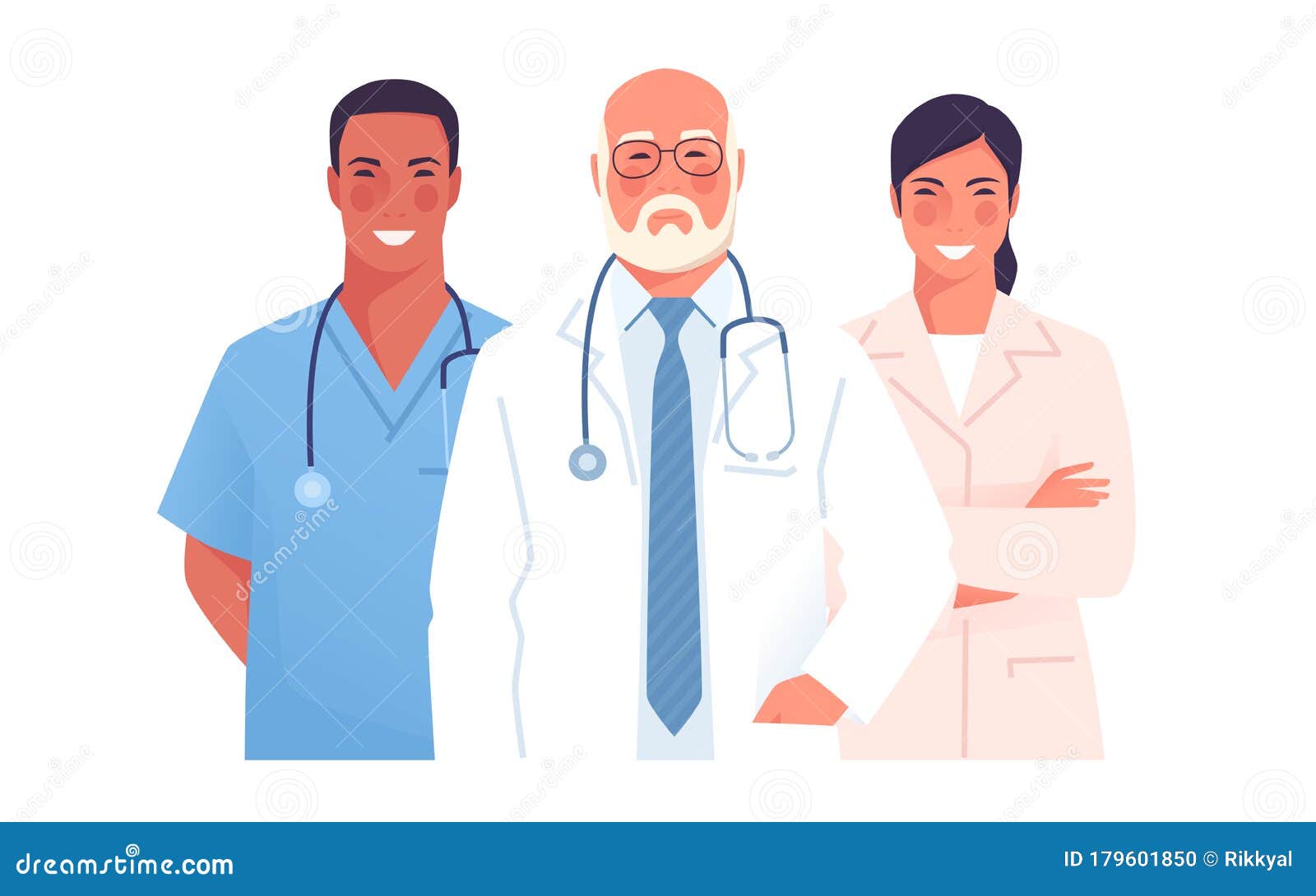 Vector Illustration of a Medical Team, Group of Physicians ...
