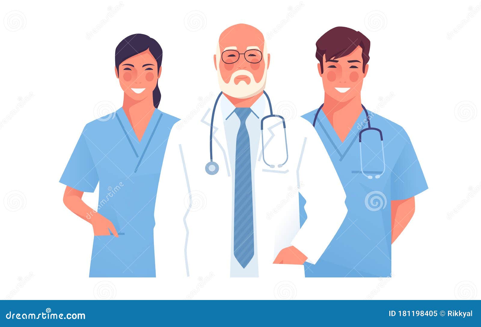 Vector Illustration of a Medical Team, Group of Physicians ...