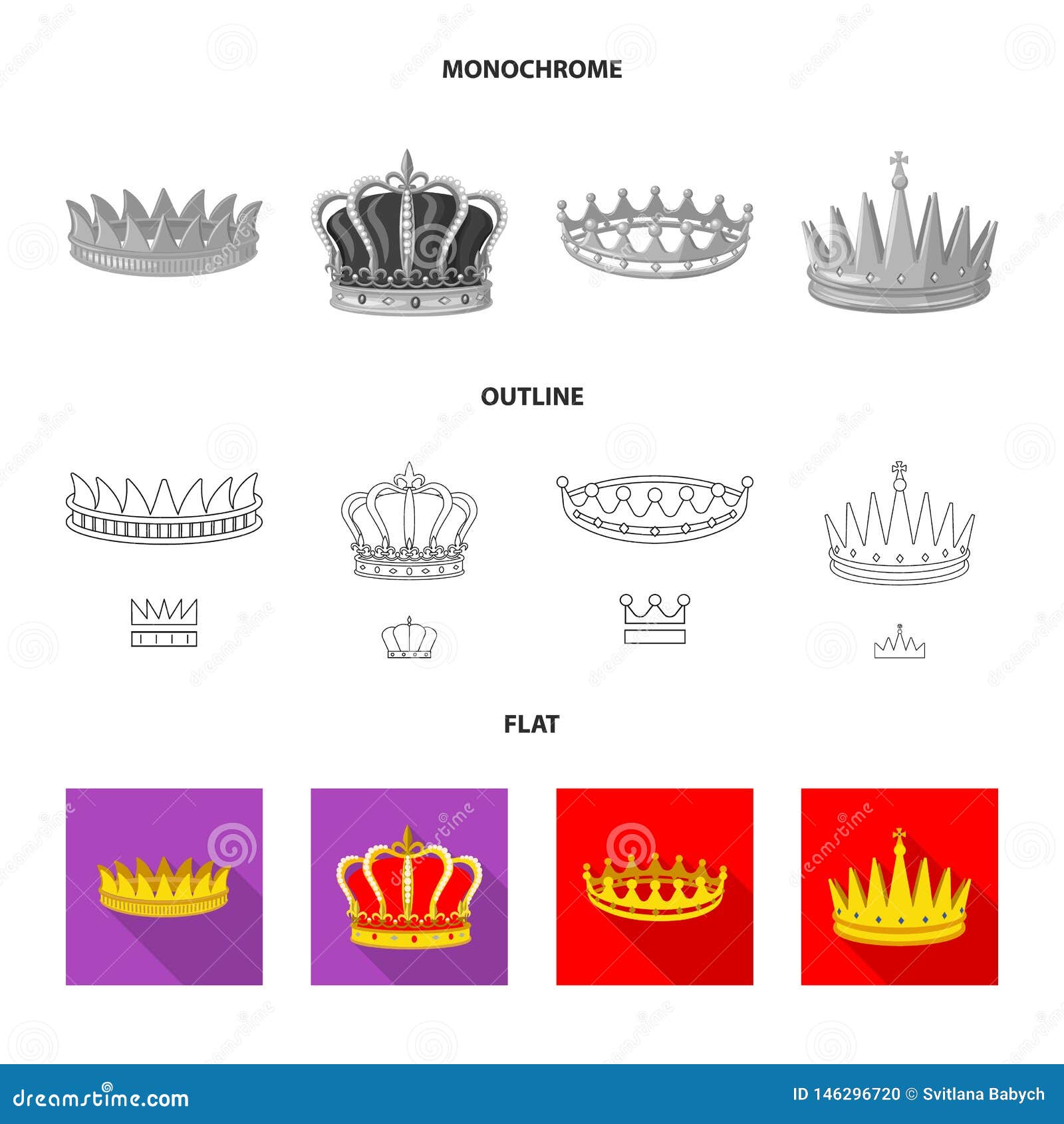 Vector Illustration of Medieval and Nobility Icon. Collection of ...