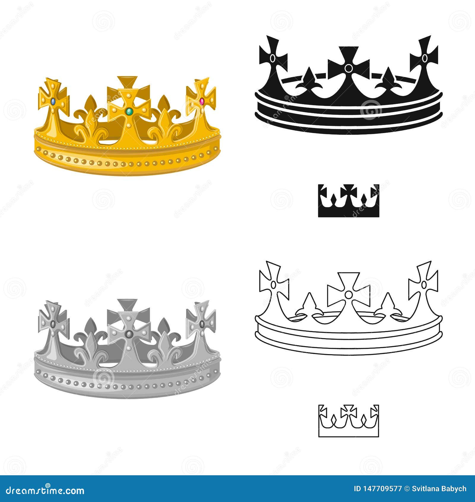 Vector Illustration of Medieval and Nobility Logo. Collection of ...