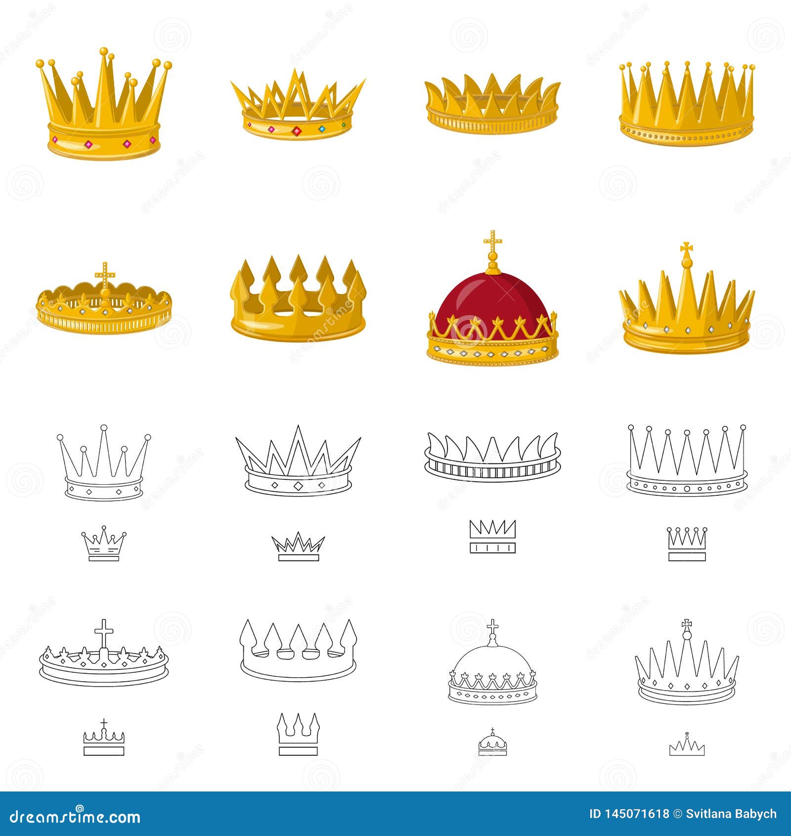 Vector Illustration of Medieval and Nobility Logo. Collection of ...