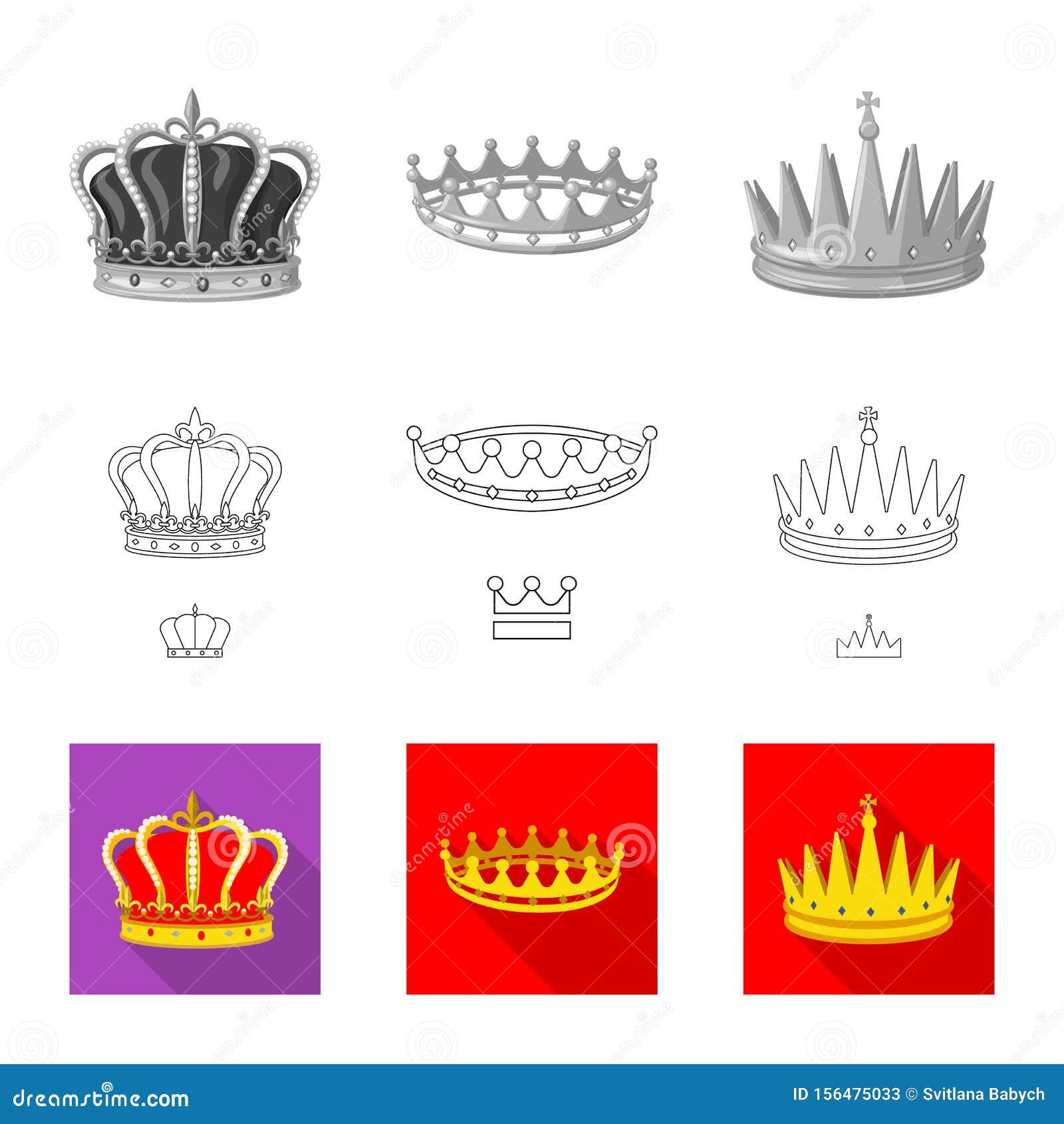 Vector Illustration of Medieval and Nobility Logo. Set of Medieval and ...