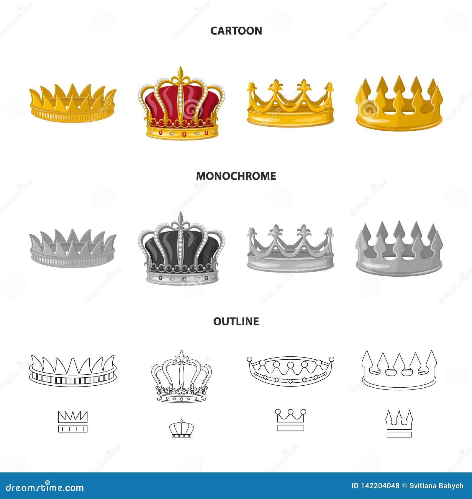 Vector Illustration of Medieval and Nobility Sign. Collection of ...