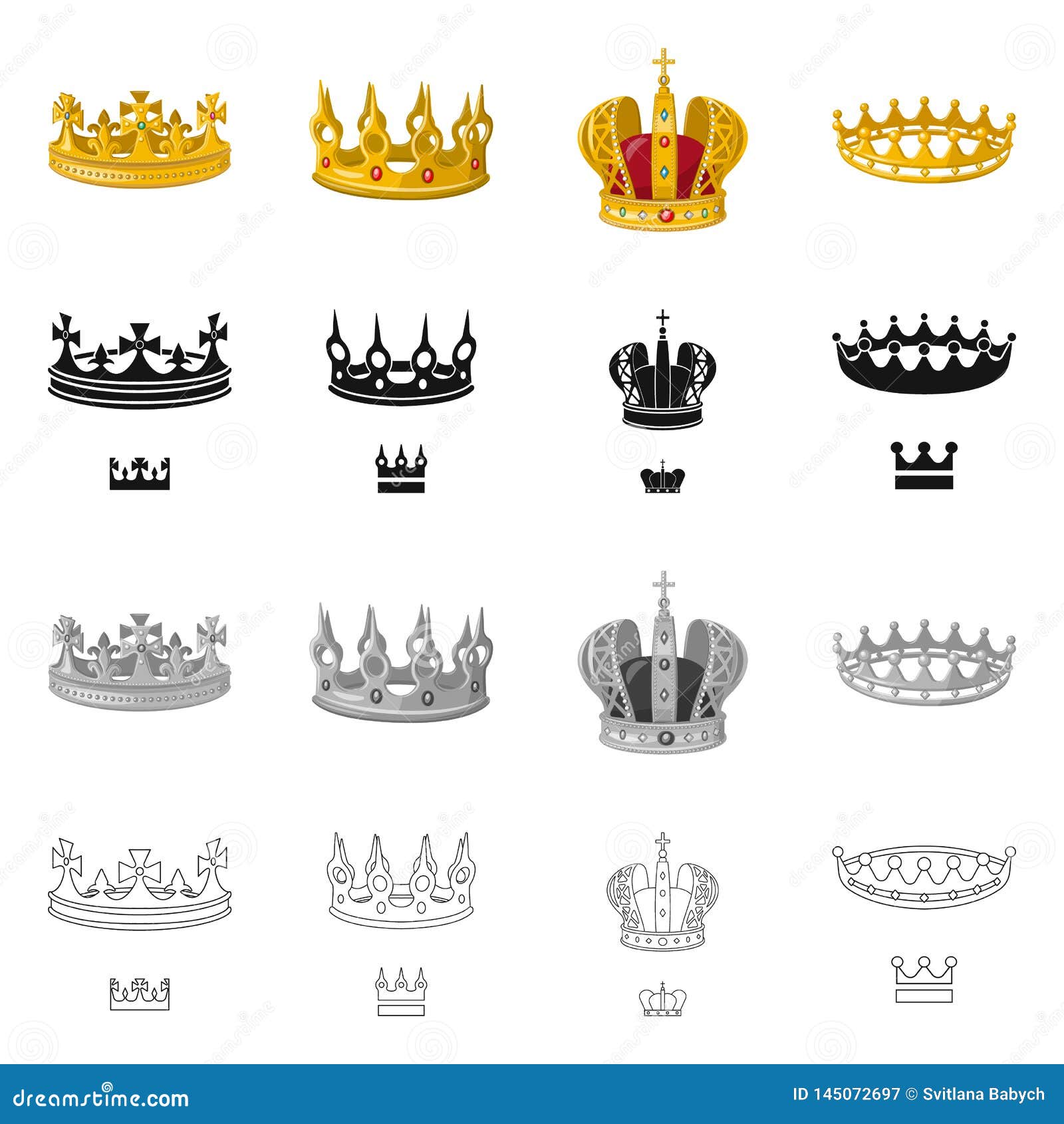 Vector Illustration of Medieval and Nobility Sign. Collection of ...