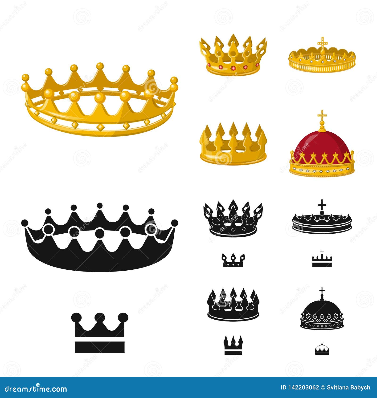 Vector Illustration of Medieval and Nobility Sign. Set of Medieval and ...