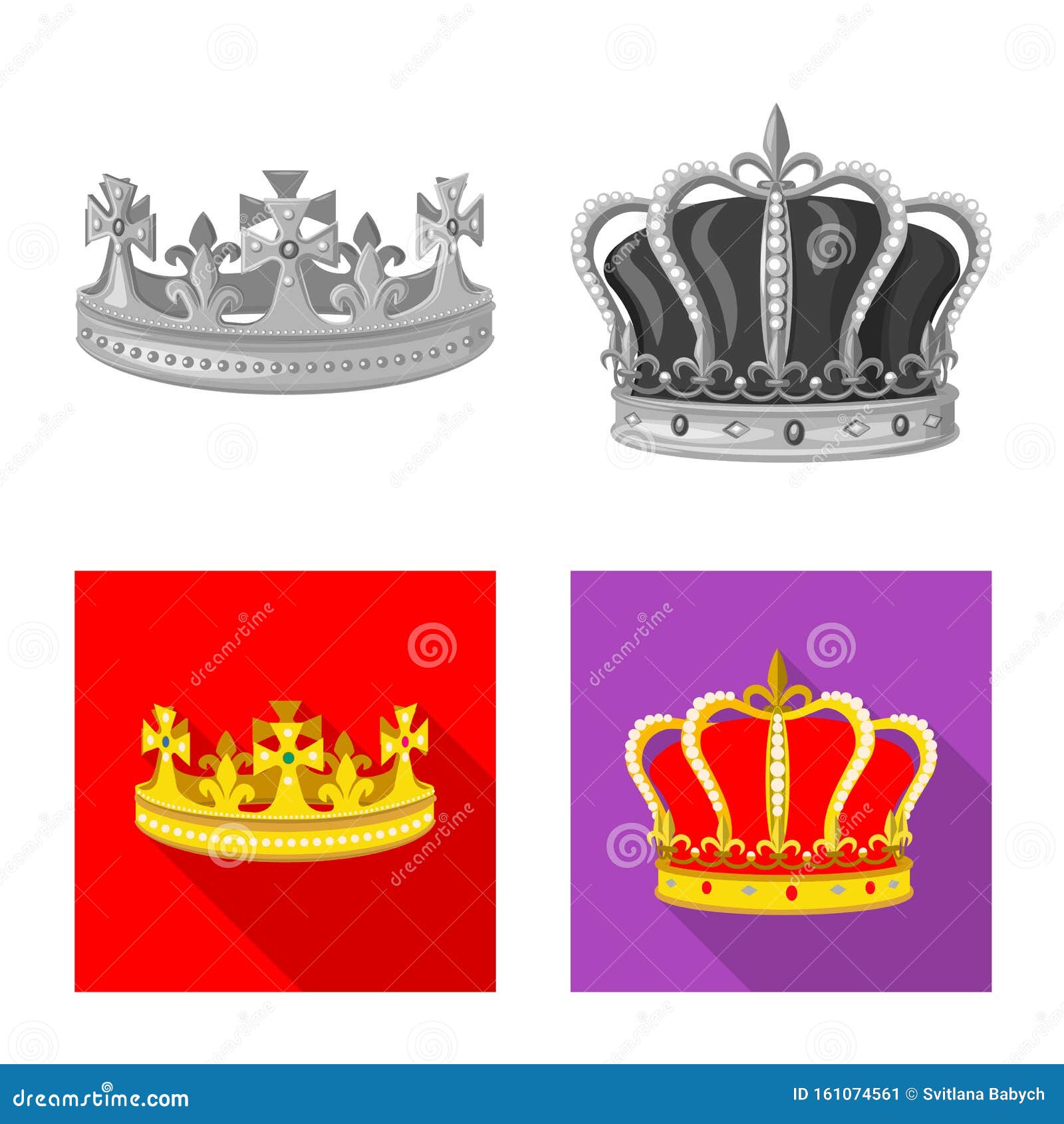 Vector Illustration of Medieval and Nobility Symbol. Collection of ...