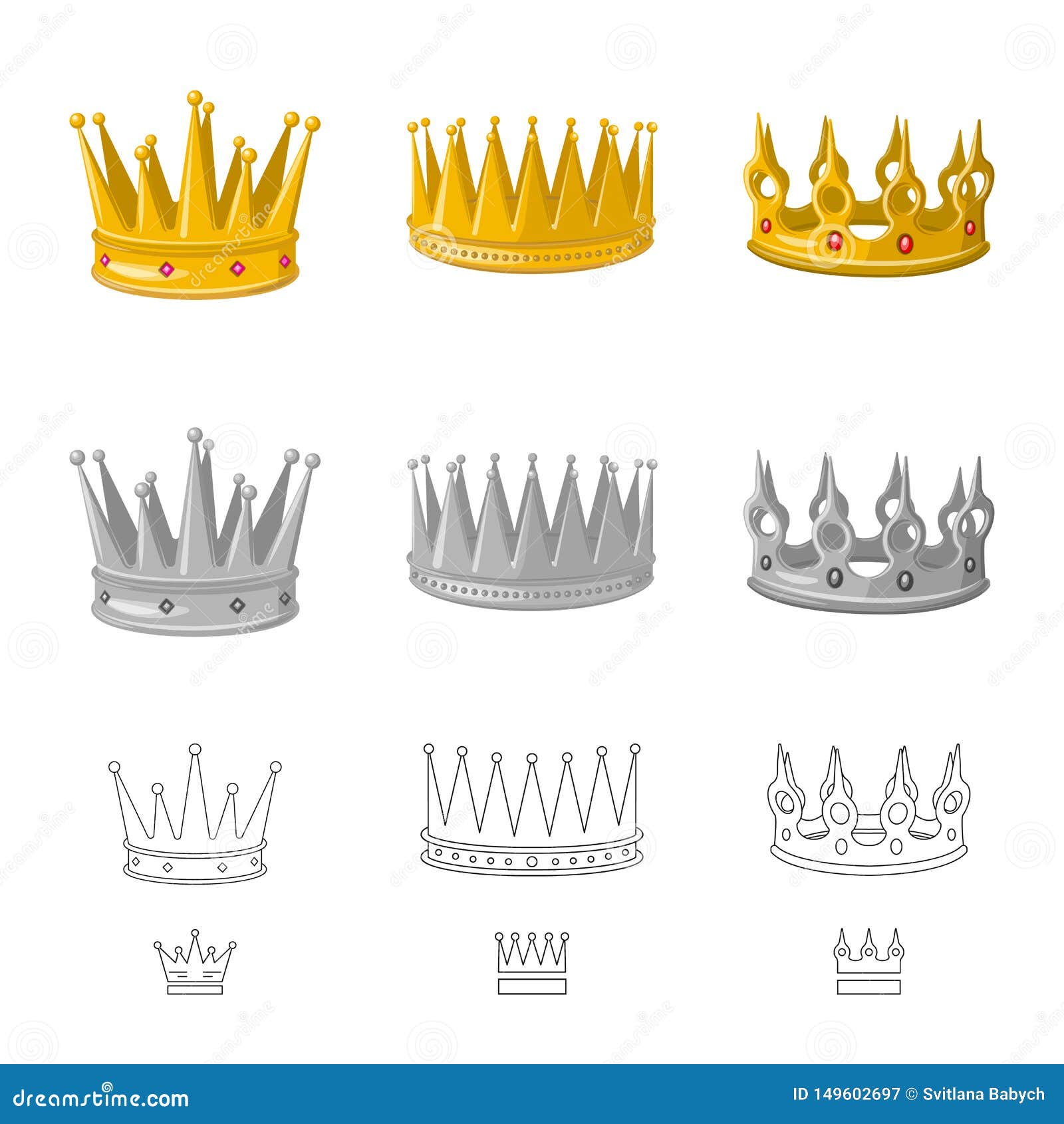 Vector Illustration of Medieval and Nobility Symbol. Collection of ...