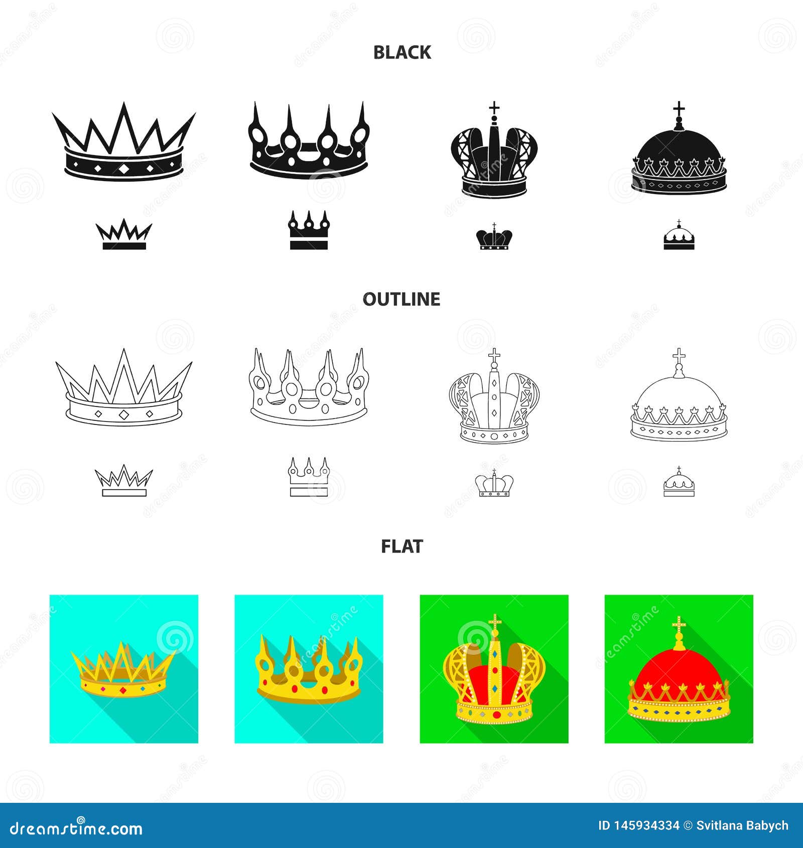 Vector Illustration of Medieval and Nobility Symbol. Collection of ...