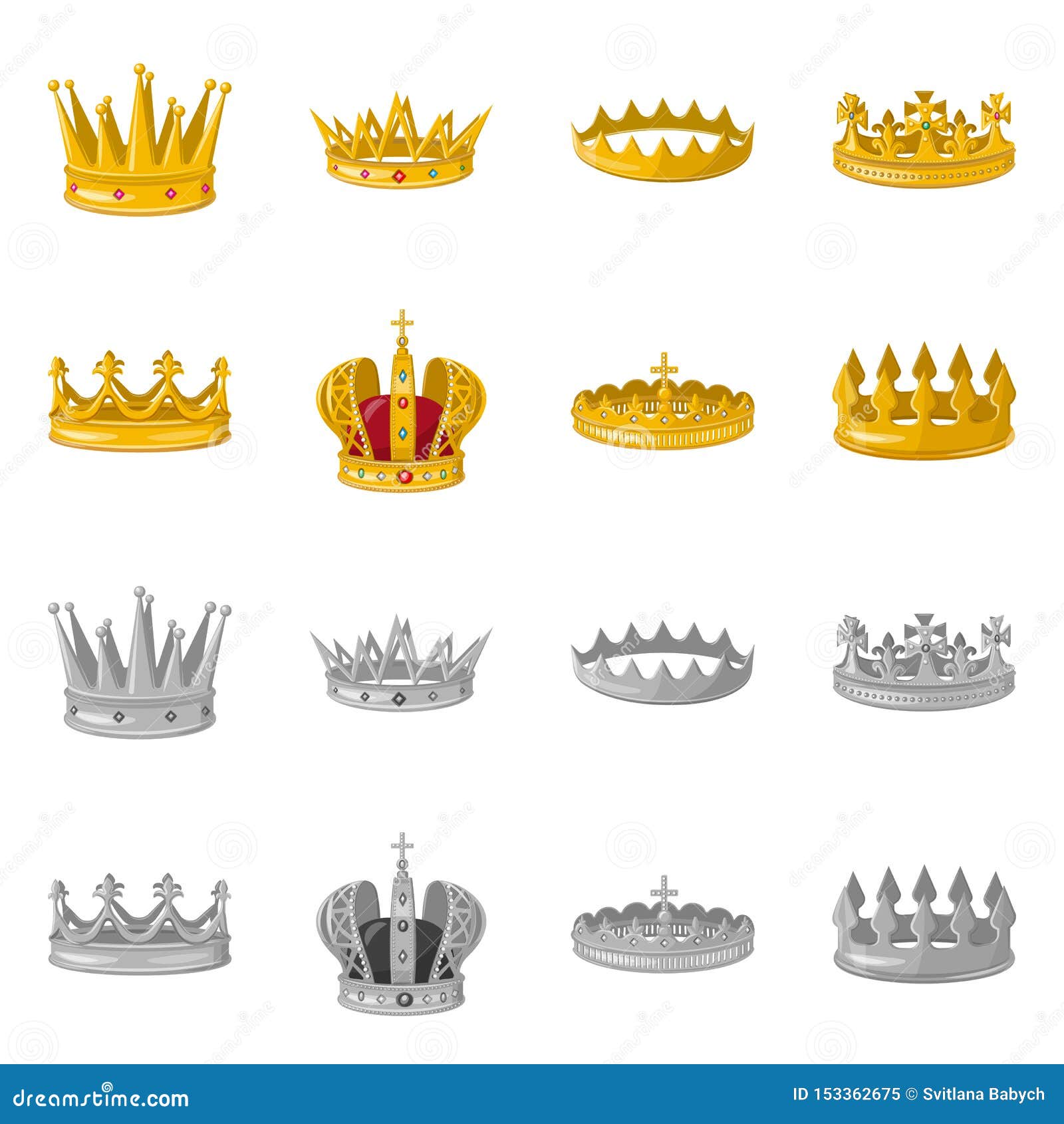 Vector Illustration of Medieval and Nobility Symbol. Set of Medieval ...