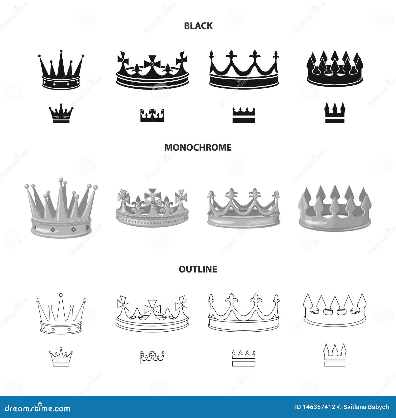 Vector Design of Medieval and Nobility Icon. Collection of Medieval and ...