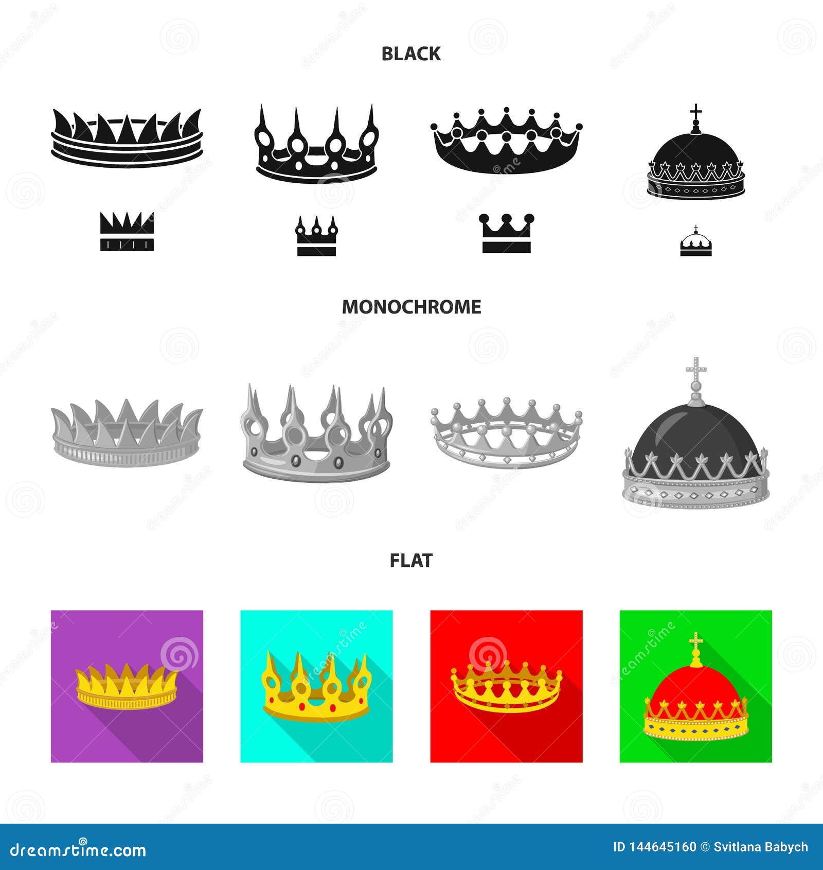 Vector Illustration of Medieval and Nobility Symbol. Set of Medieval ...