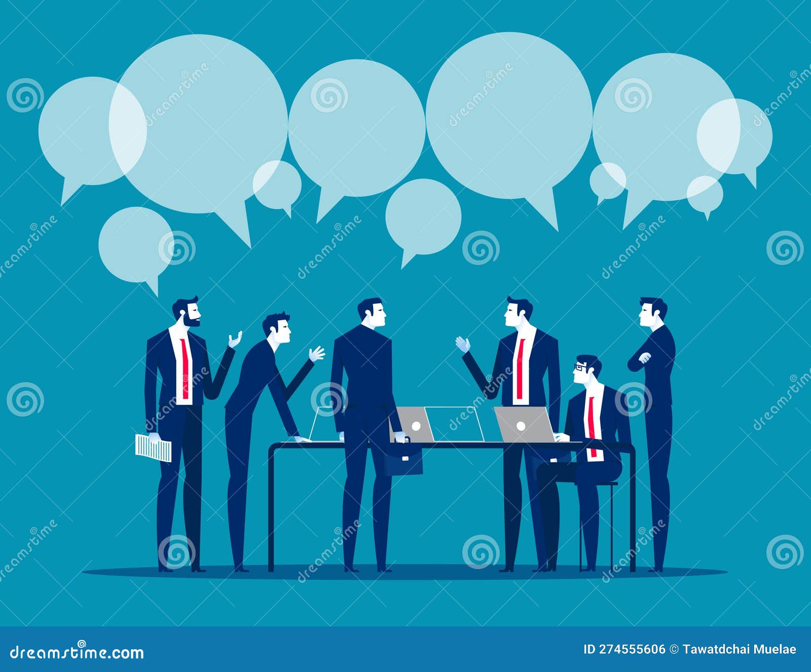 Vector Illustration of Meeting. Business Conflict and Arguing Concept ...