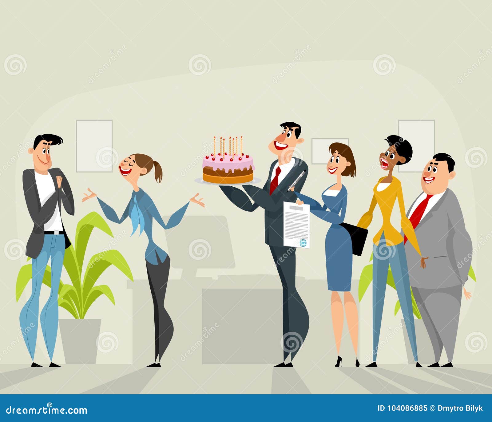 Meeting client in office stock vector. Illustration of suit - 104086885