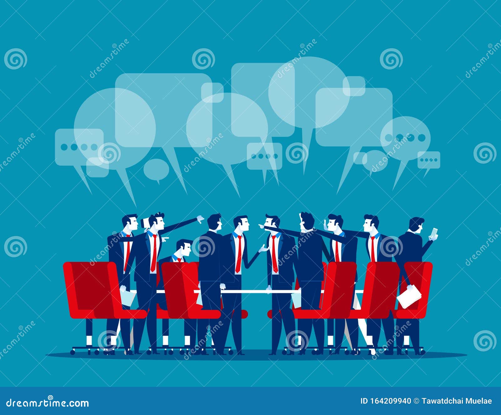 Vector Illustration of Meeting, the Discussion, Listening & Talking ...