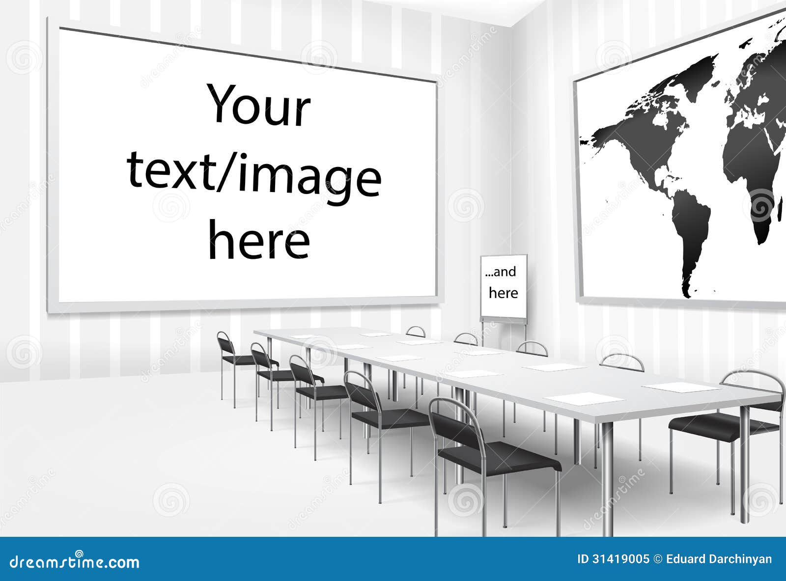 Vector Illustration of Meeting Room or Board Room Stock Vector ...