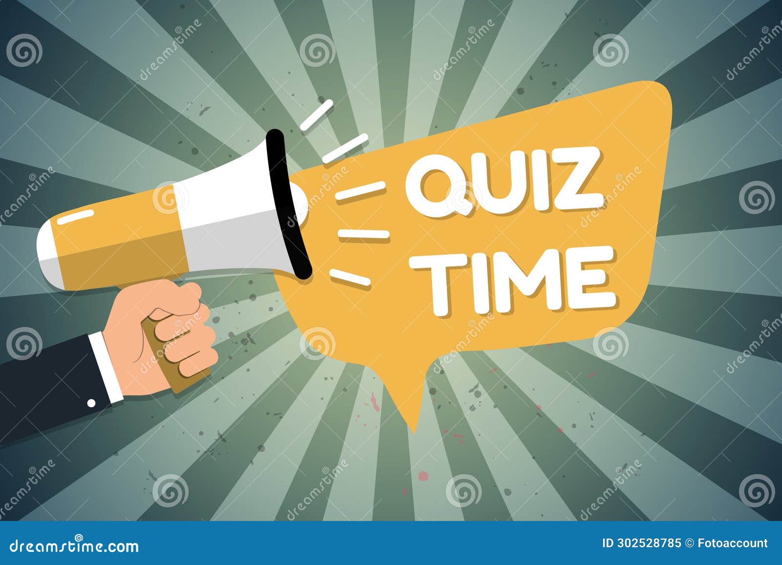 Vector Illustration of Megaphone Quiz Time Banner Stock Vector ...