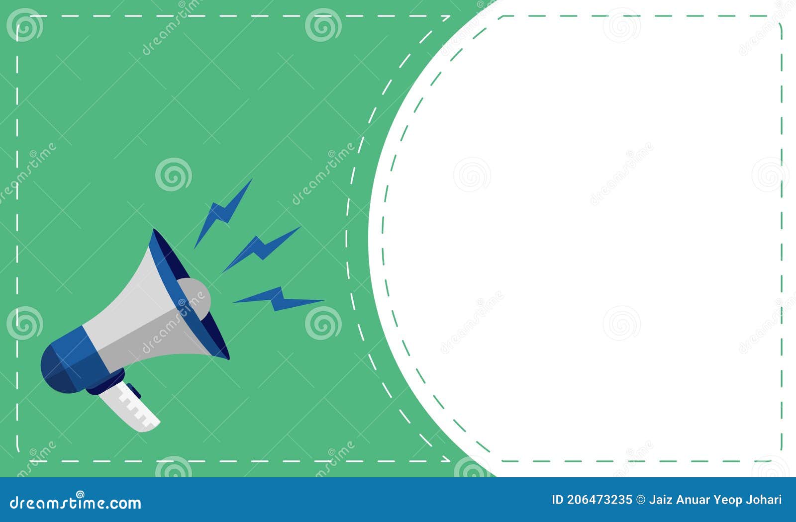 Vector Illustration of Megaphone Speaker Shout As Reminder. Empty ...