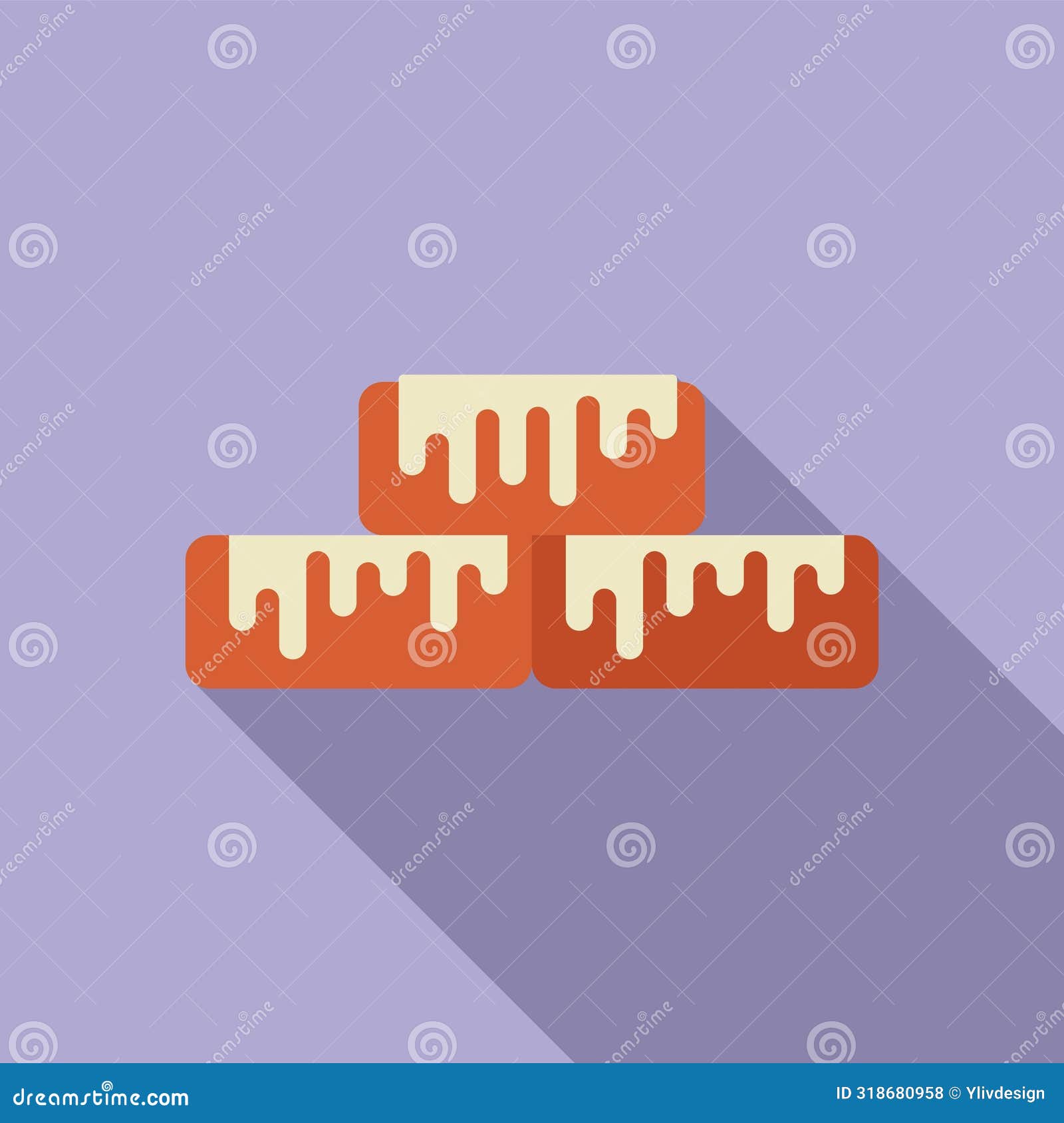 Vector Illustration of Melted Bricks with Shadow Stock Illustration ...