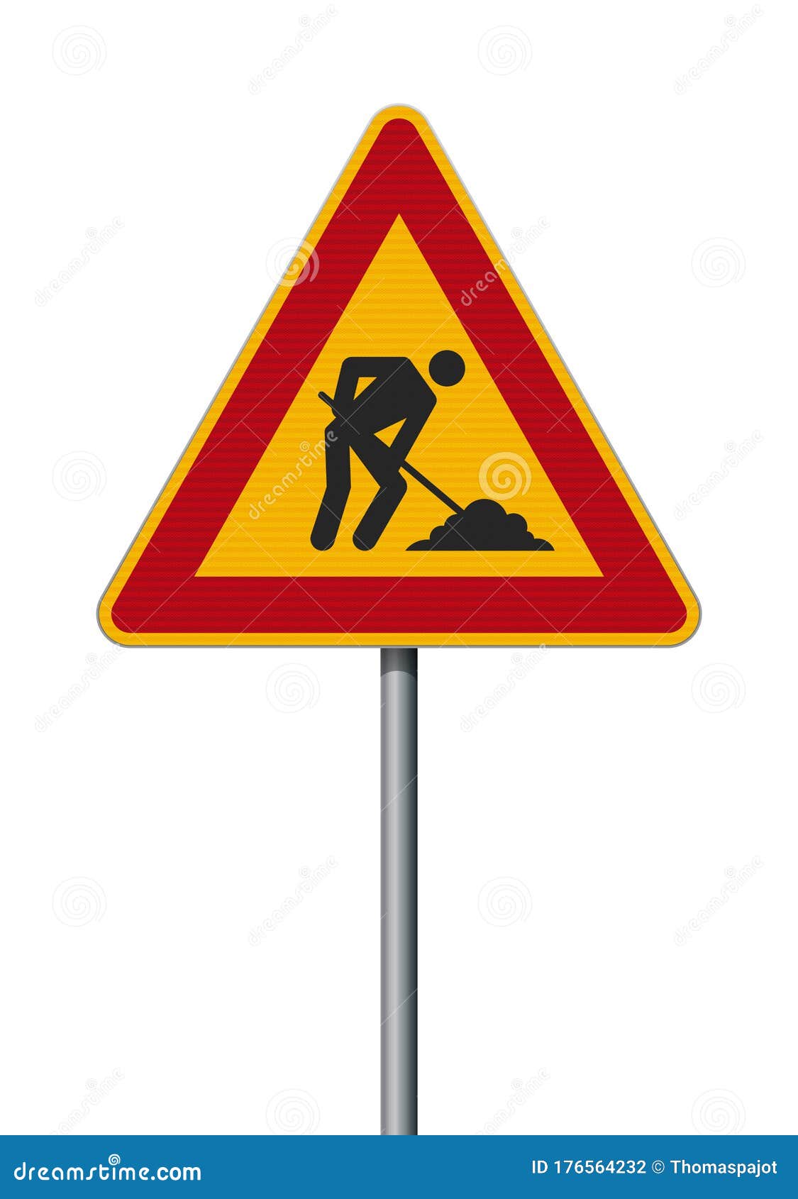 Men at Work Triangular Road Sign Stock Vector - Illustration of sign ...