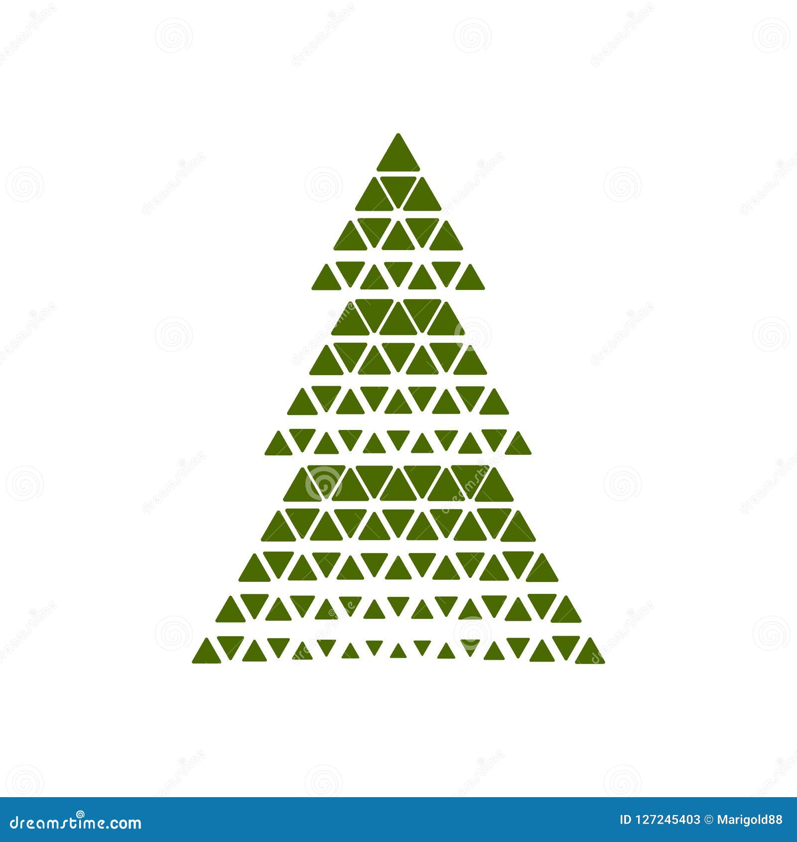 Merry Christmas Tree with Triangle Shape. Vector Illustration Stock ...