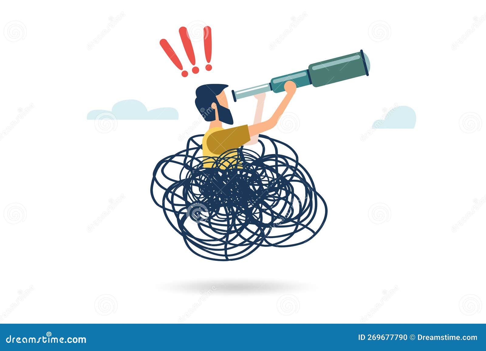 Vector Illustration of Messy Complicated Clew Line Transforming into ...