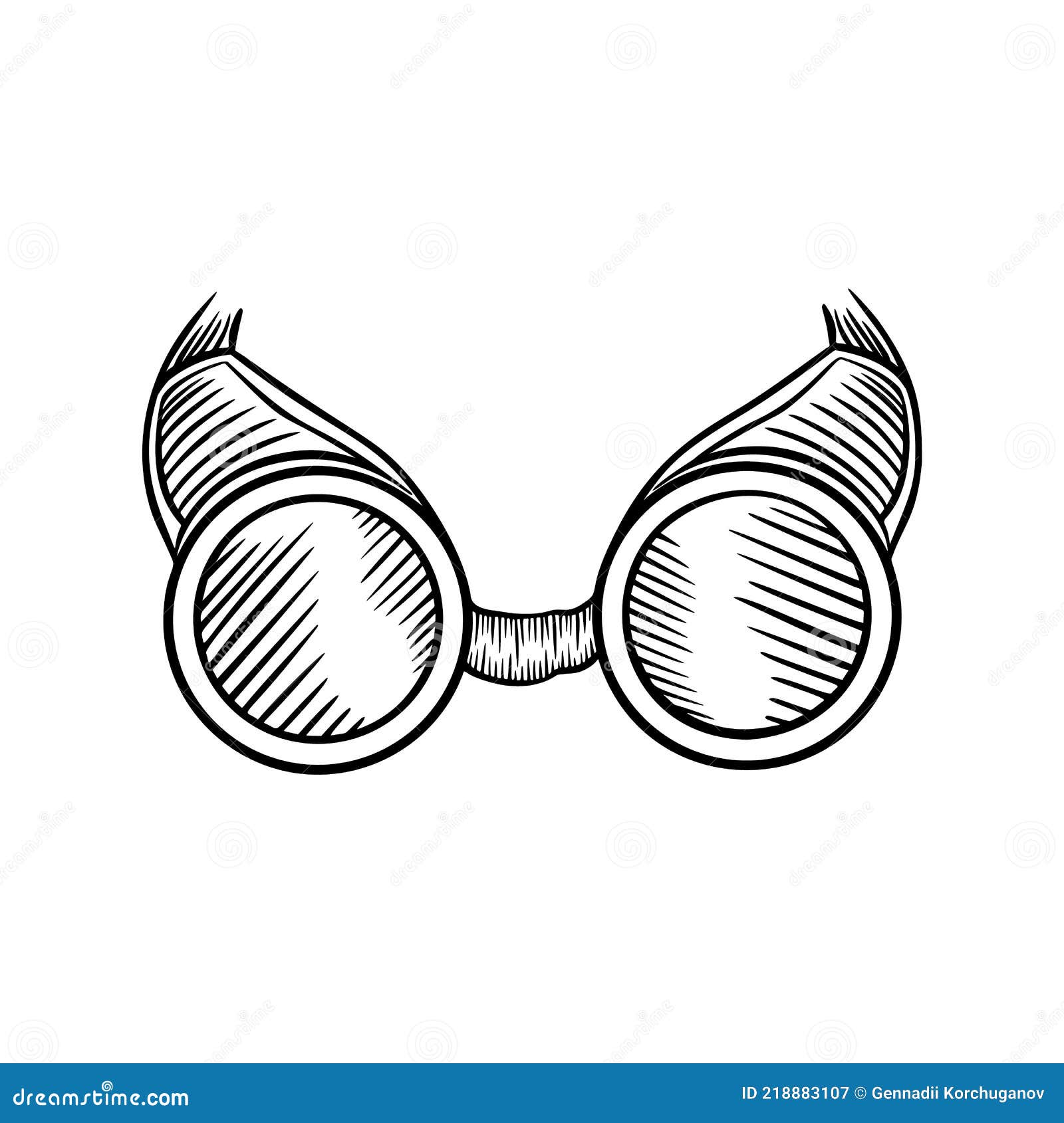 Vector Illustration Metal Steampunk Goggles with Blue Lenses on a White ...