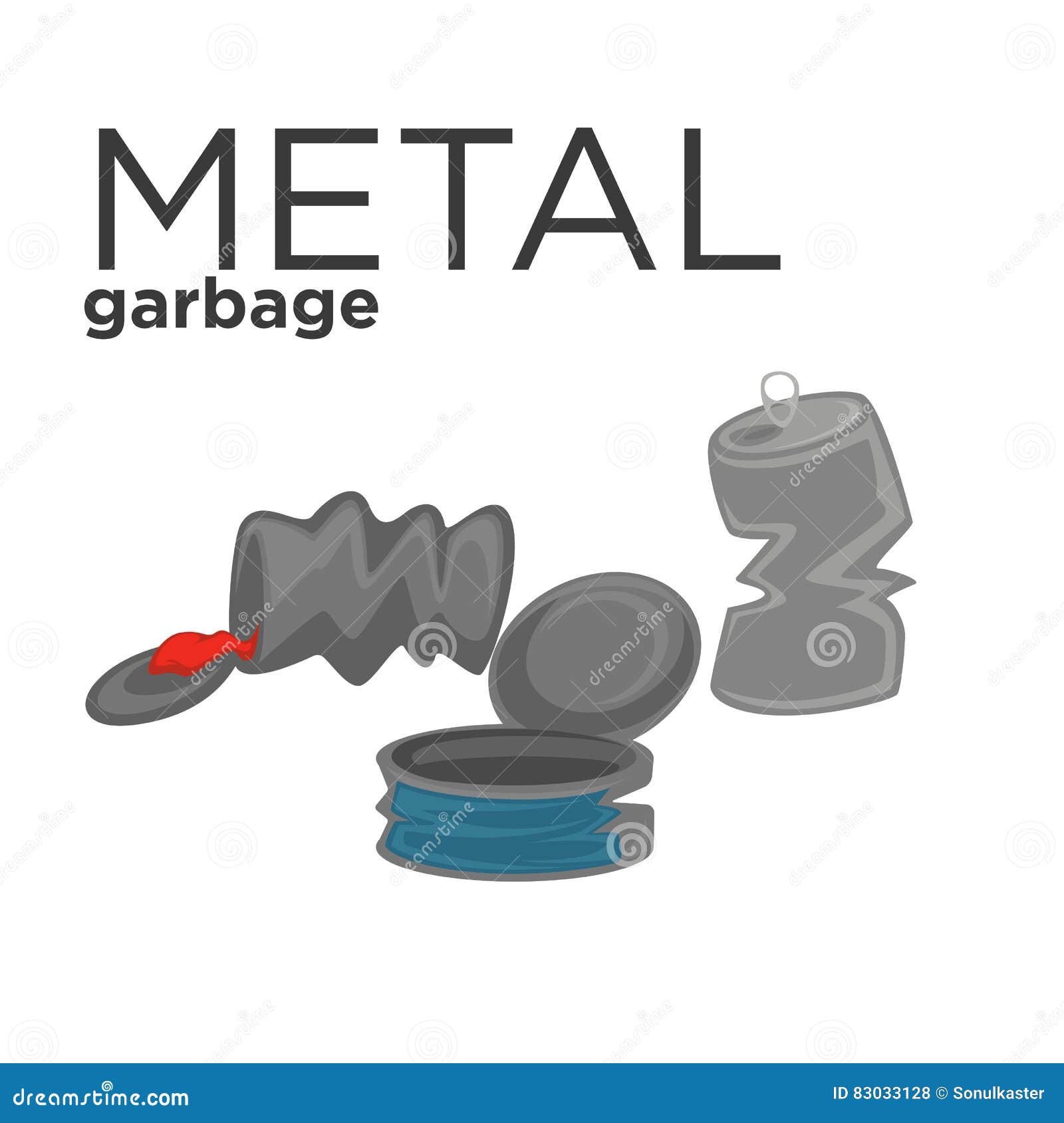 Vector Illustration of Metal Waste Stock Vector - Illustration of ...