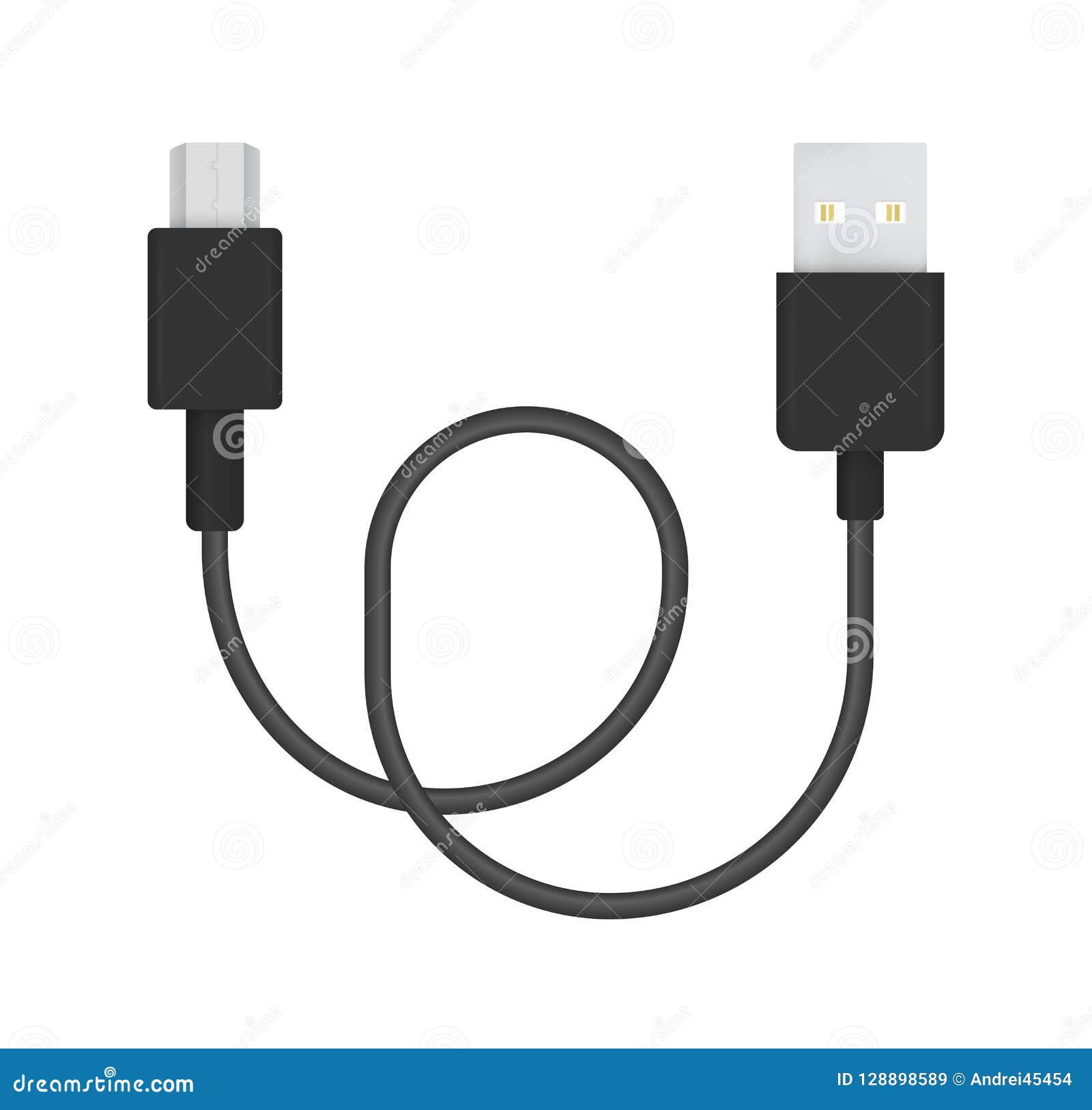 Vector Illustration of Micro-USB Cable Stock Illustration ...