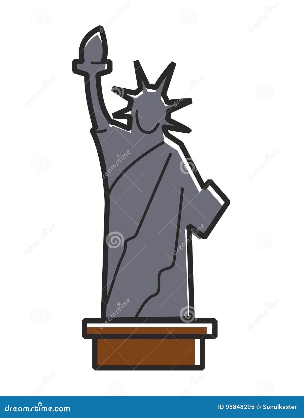 Simple Statue of Liberty stock vector. Illustration of history - 98848295