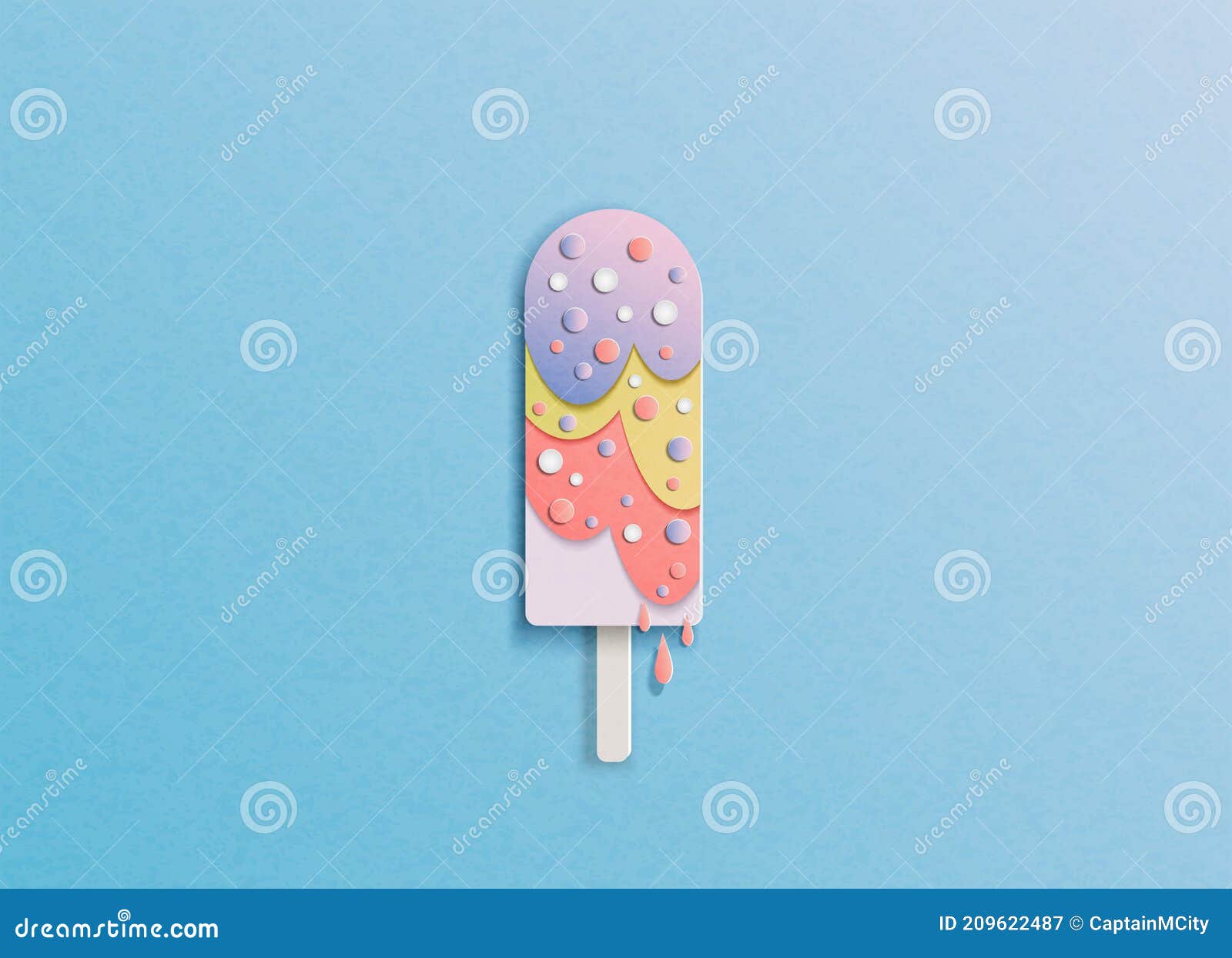 Multi-colored Ice Cream with Different Flavors Stock Illustration ...